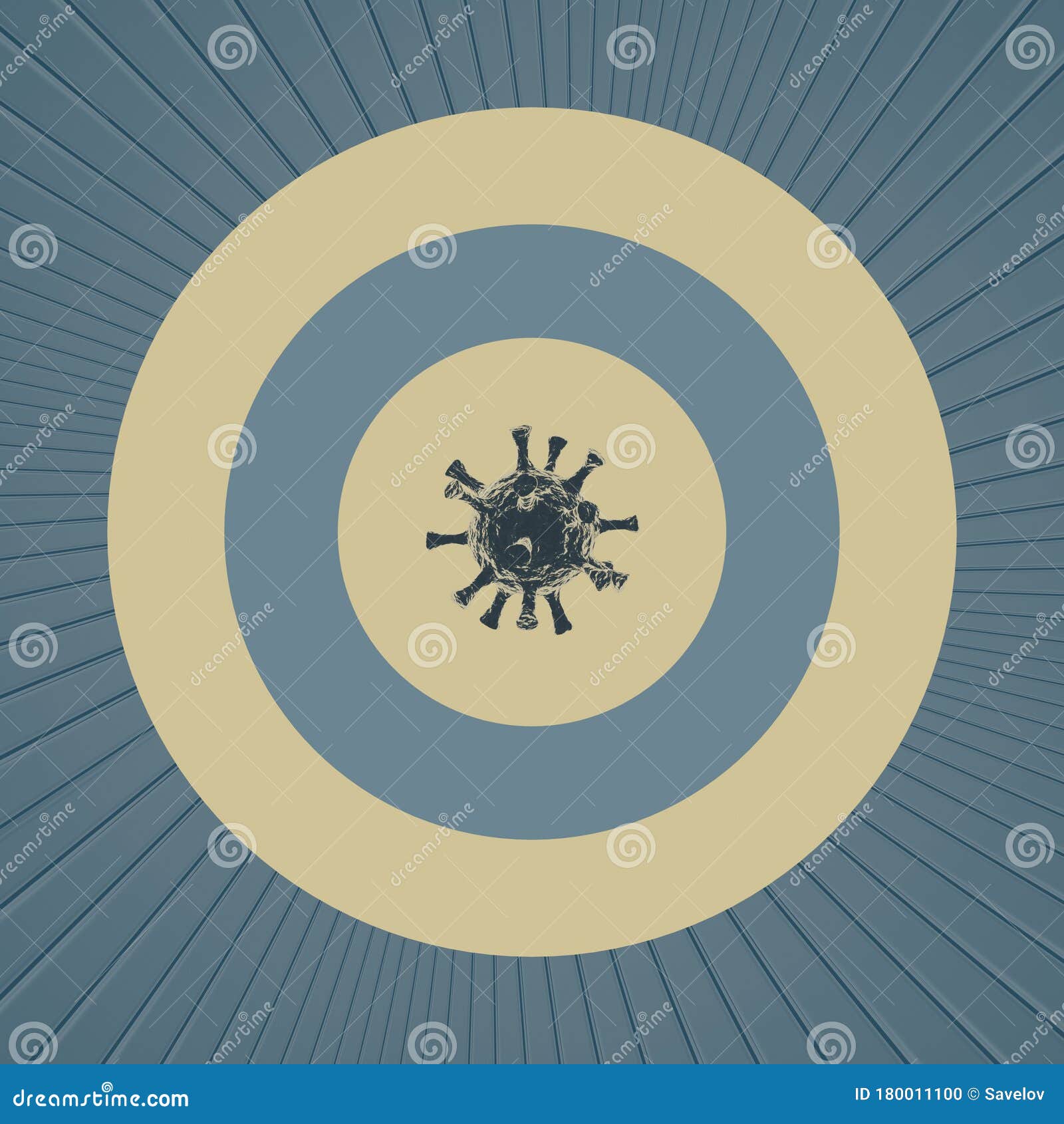 Representar Con Virus En Estilo Retro En Recorte Cuadrado Stock de ...