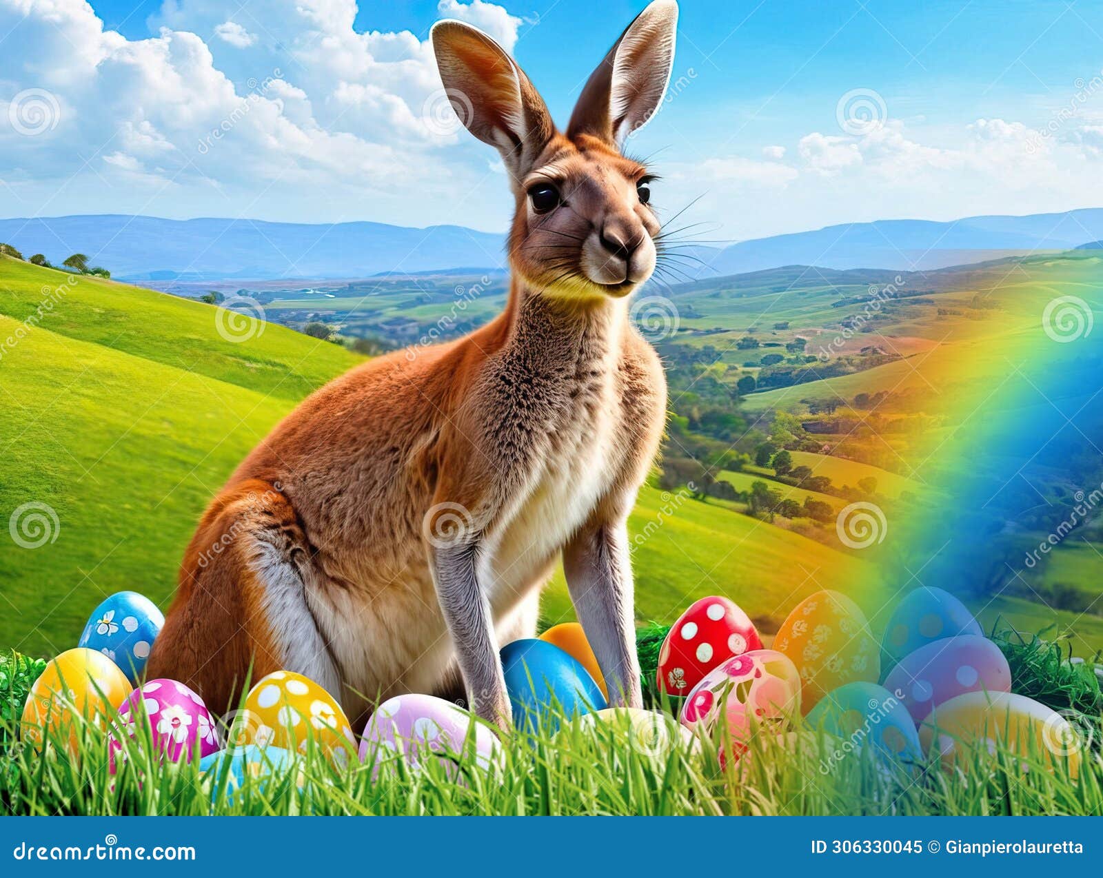 A Representation of Australian Easter. Stock Illustration - Illustration of greeting, green ...