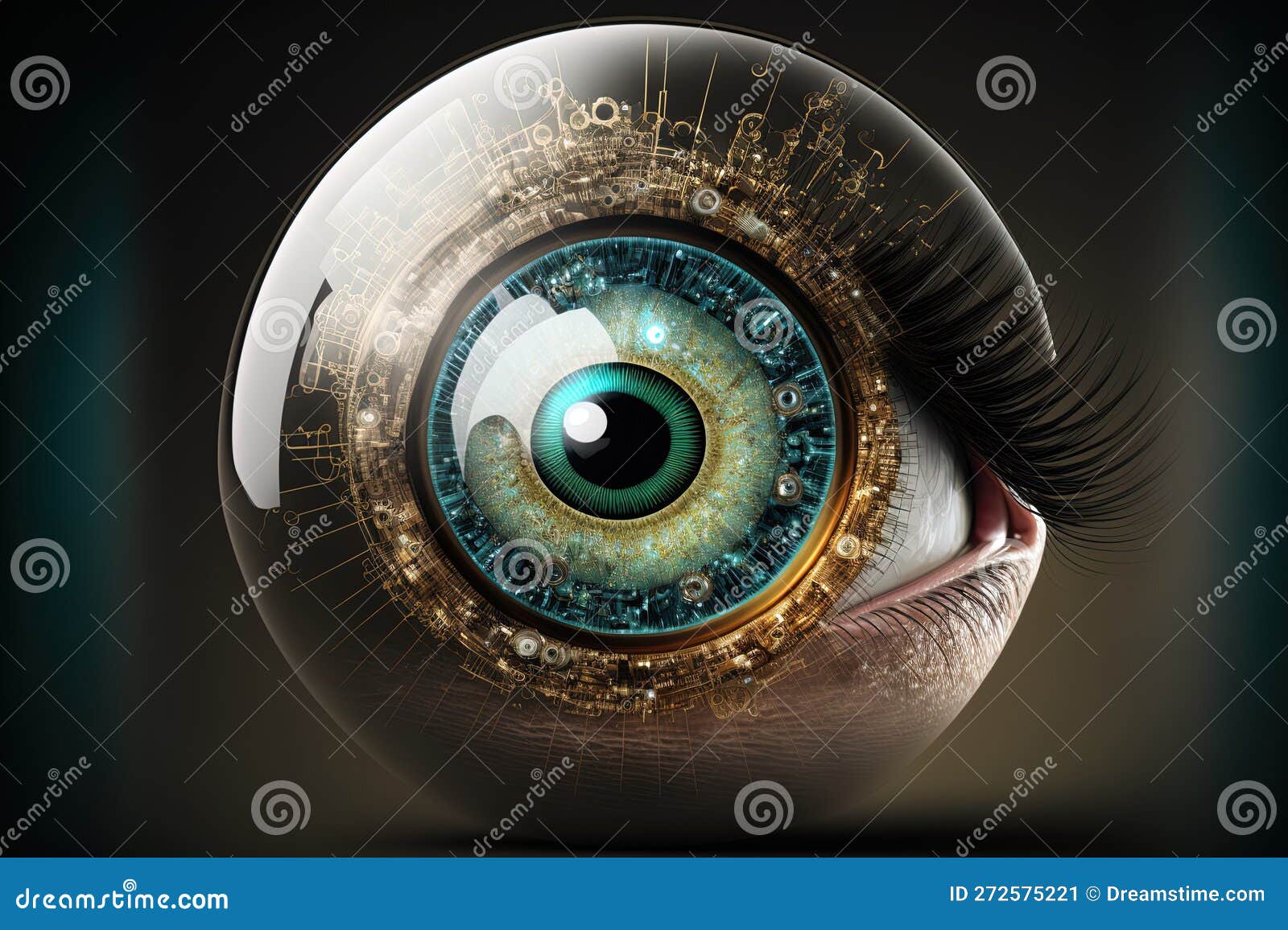 Representation of Bionic Eye Stock Illustration - Illustration of alien ...