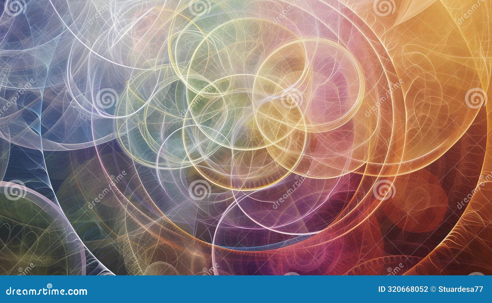 Colorful Abstract Art with Intersecting Circular Patterns Stock Photo ...