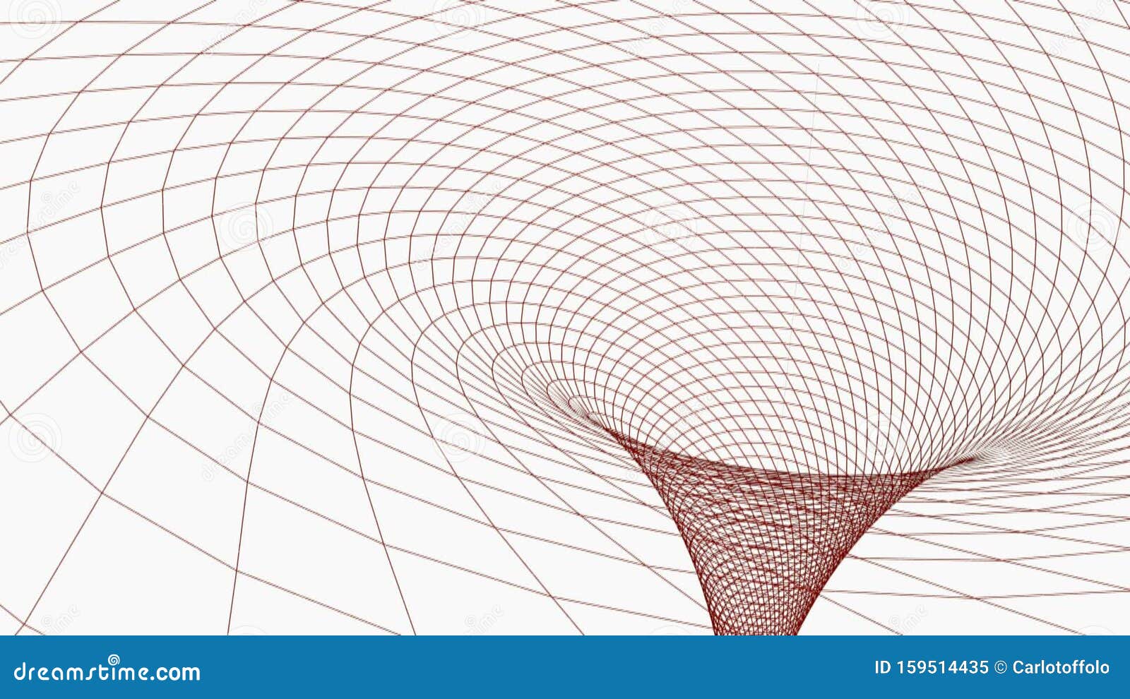 Black Hole in Wireframed Red Grid - 3D Rendering Videoclup Stock Video ...