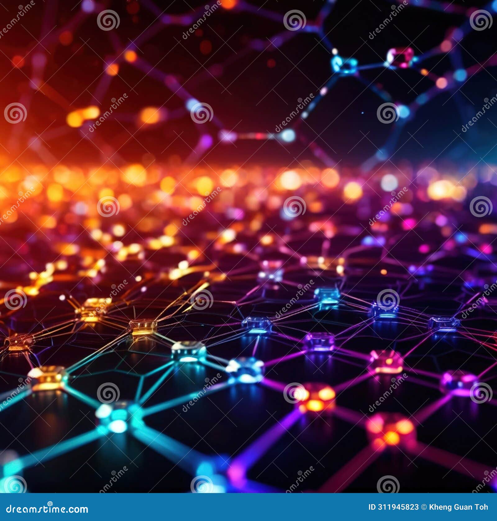 Representation of Digital Blockchain with Glowing Energy Data ...