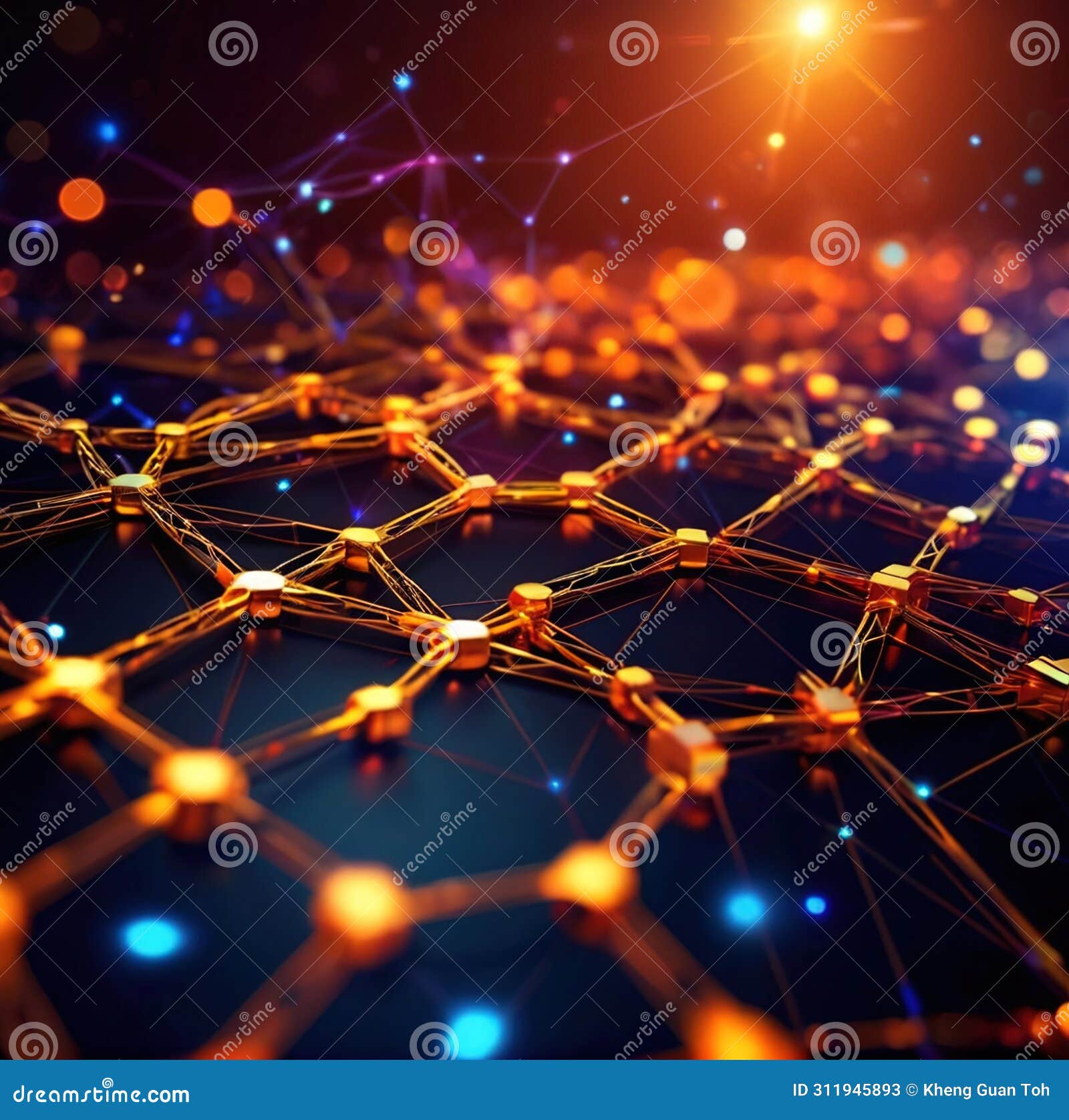Representation of Digital Blockchain with Glowing Energy Data ...