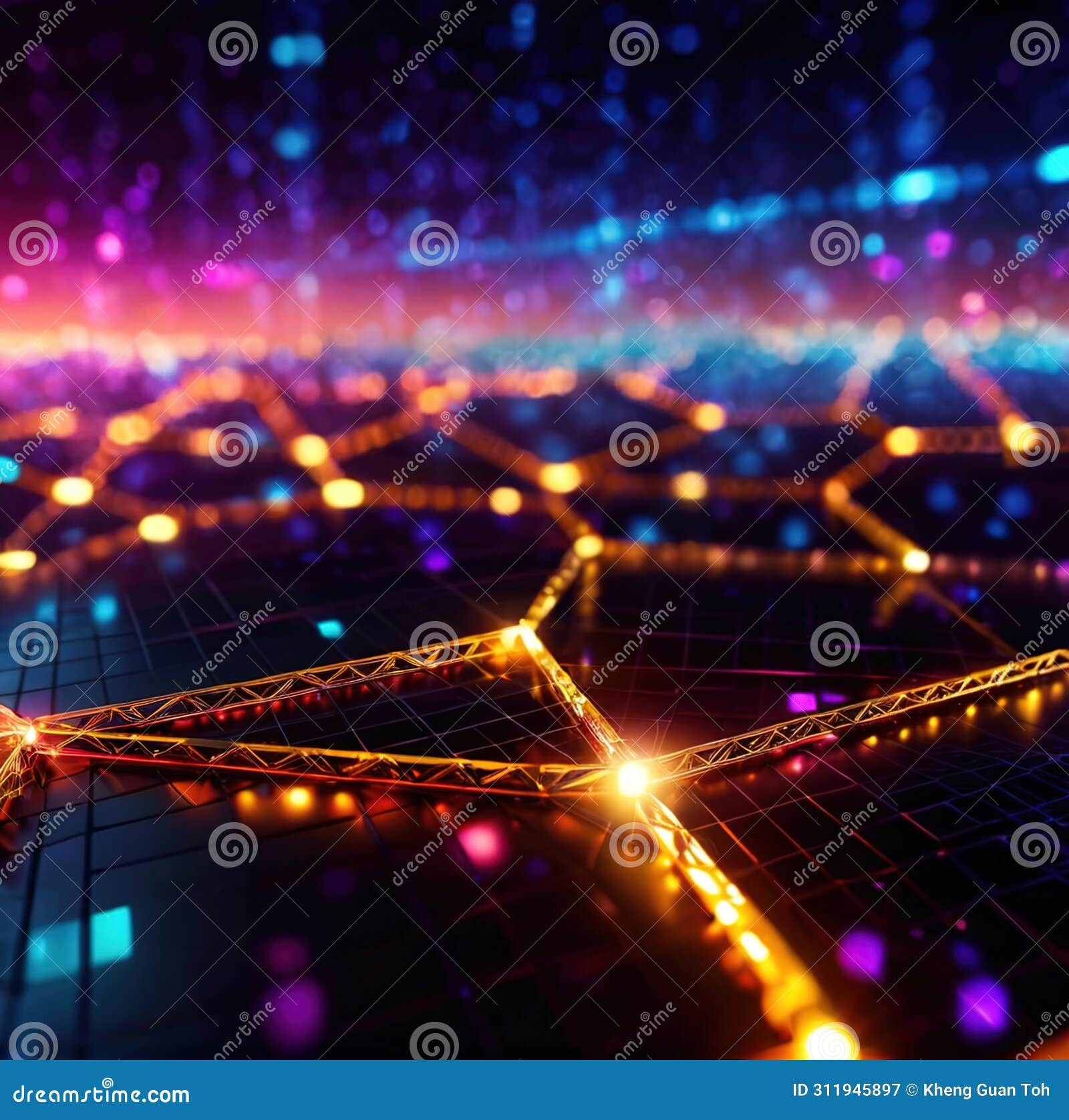 Representation of Digital Blockchain with Glowing Energy Data ...