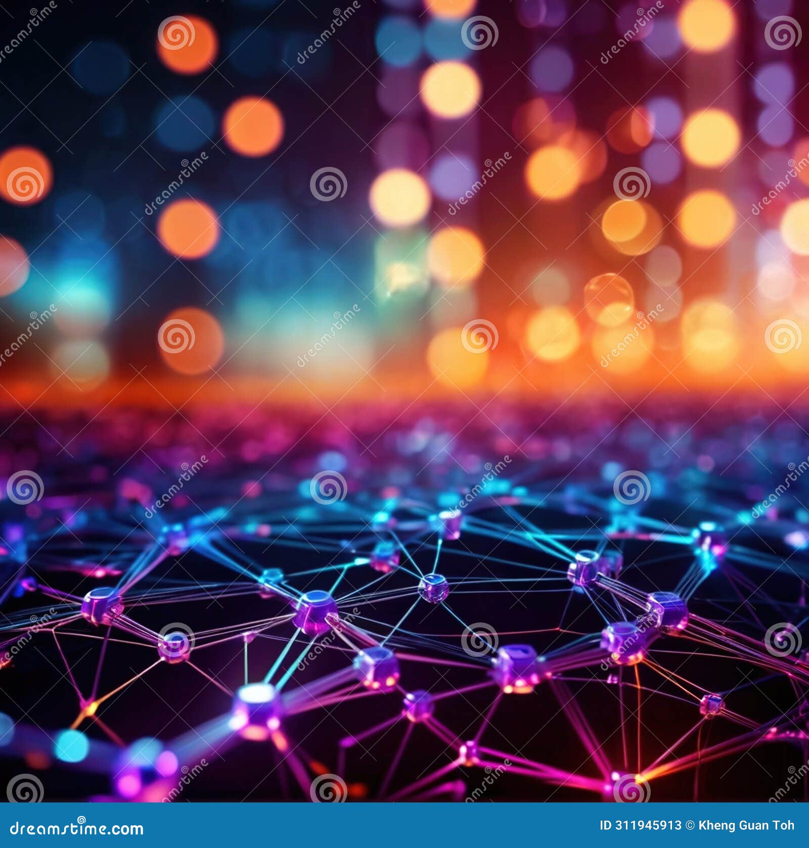 Representation of Digital Blockchain with Glowing Energy Data ...