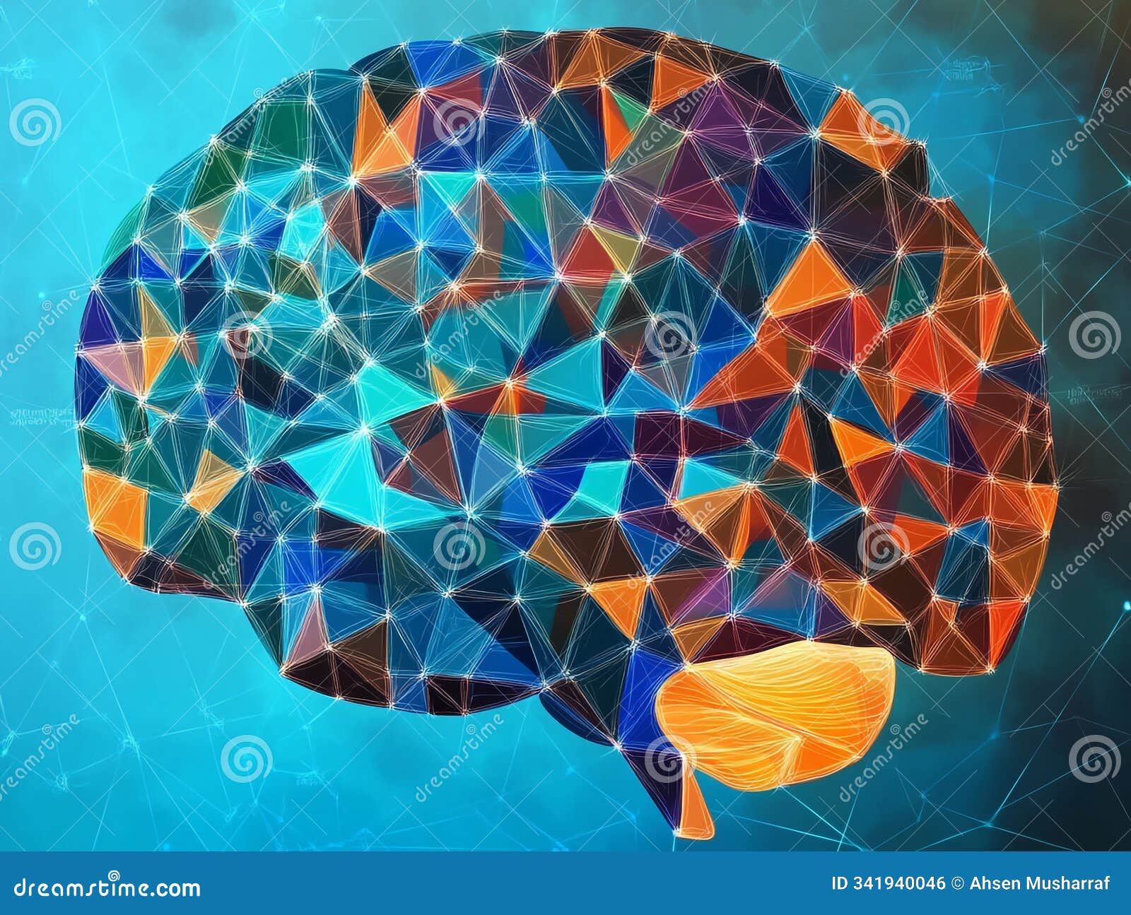 Representation of a Digital Human Brain Creative Thinking and Modern Design Stock Illustration ...