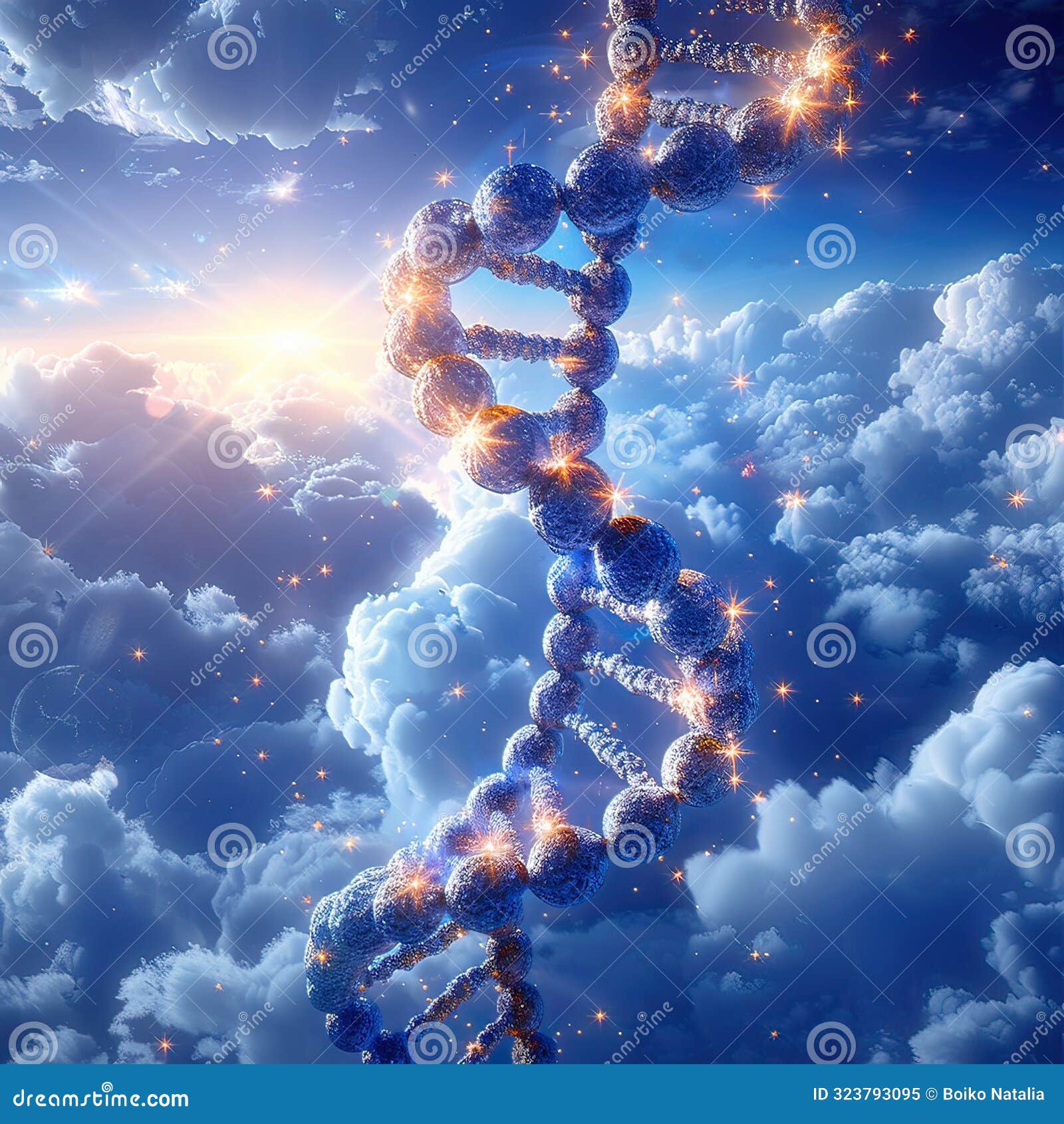 A Representation of a DNA Structure Against the Backdrop of the Sky ...