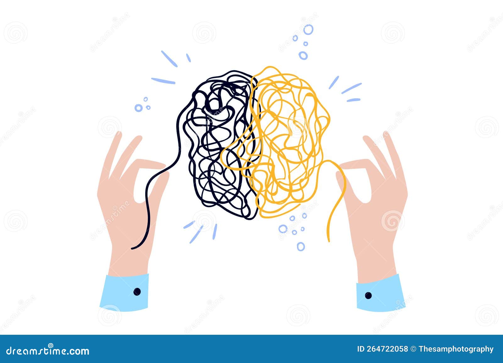 Representation of Human Mind with Entangled Thread Stock Illustration ...