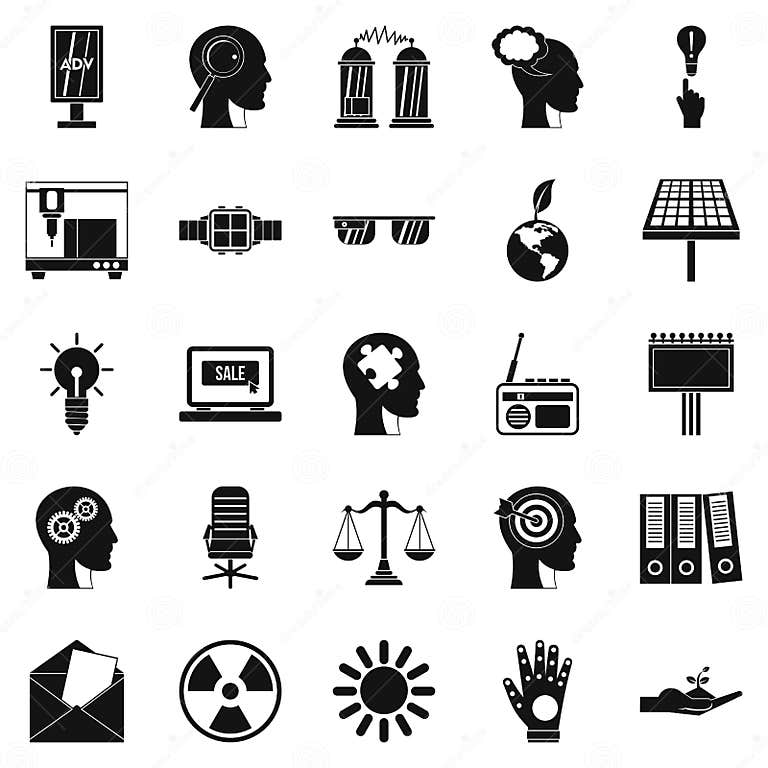 Representation Icons Set, Simple Style Stock Vector - Illustration of ...