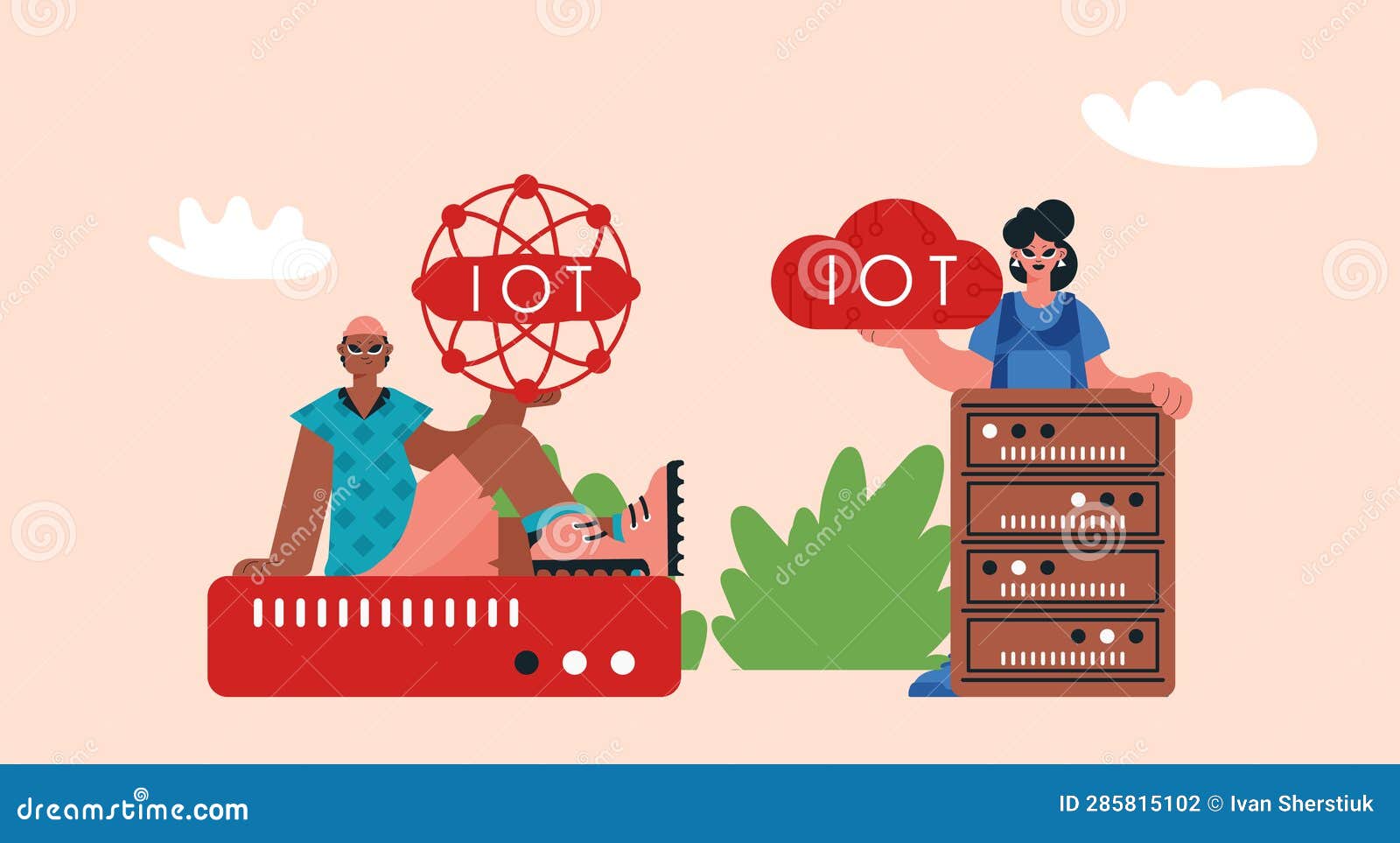 Representation Of The IOT Modify And Back Bunch, Locks In Solid ...