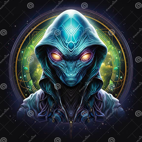 Representation in a Logo Format of a Psychedelic Alien Cosmic Trippy ...