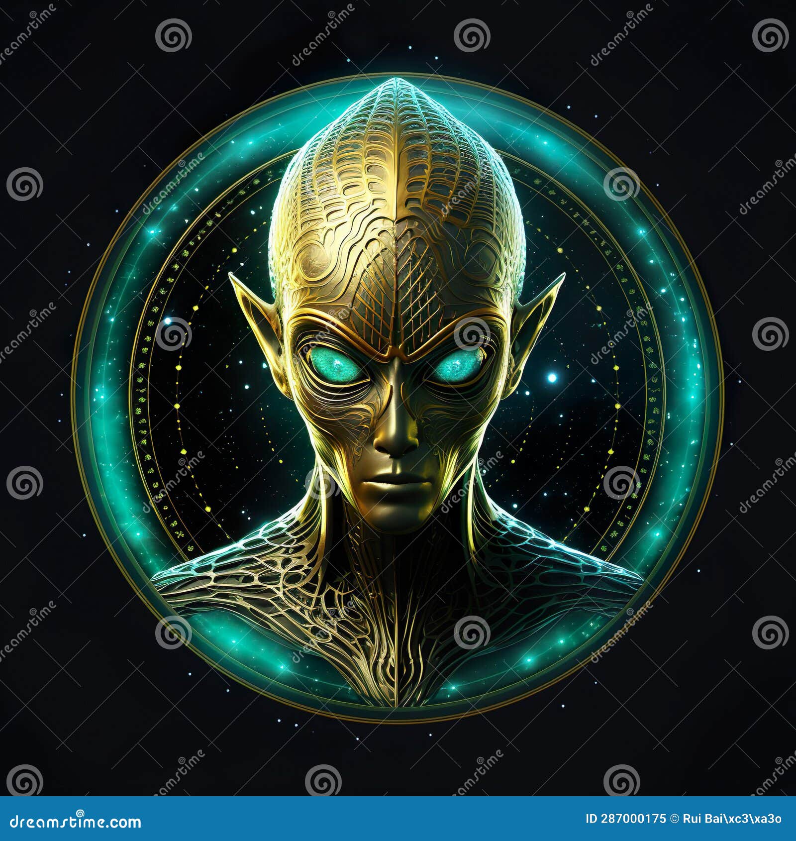 Representation in a Logo Format of a Psychedelic Alien Extraterrestrial ...