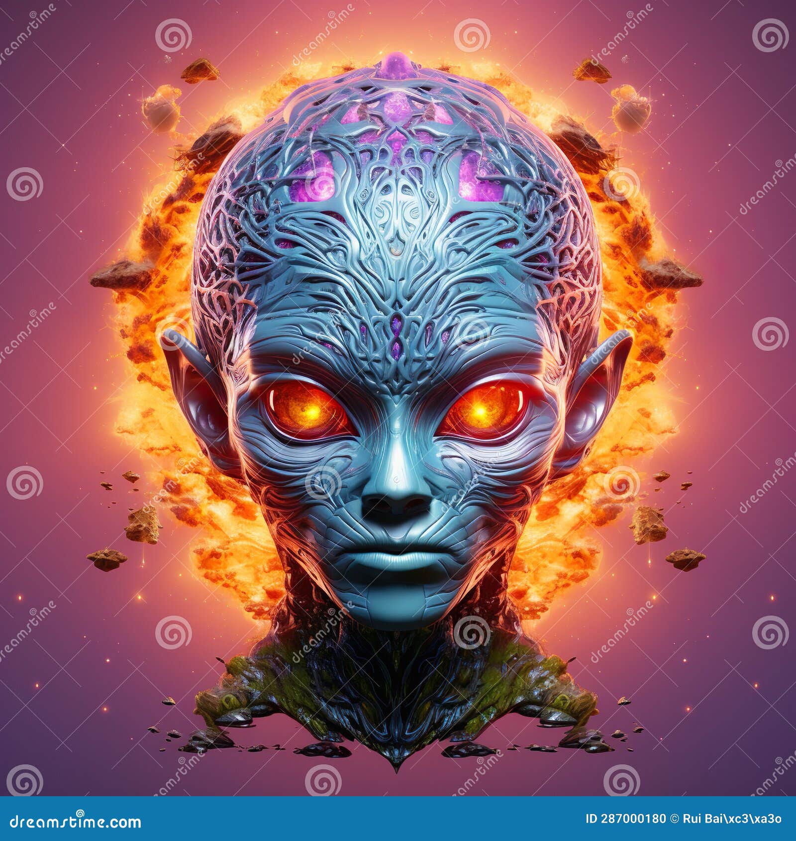 Representation in a Logo Format of a Psychedelic Alien Extraterrestrial ...