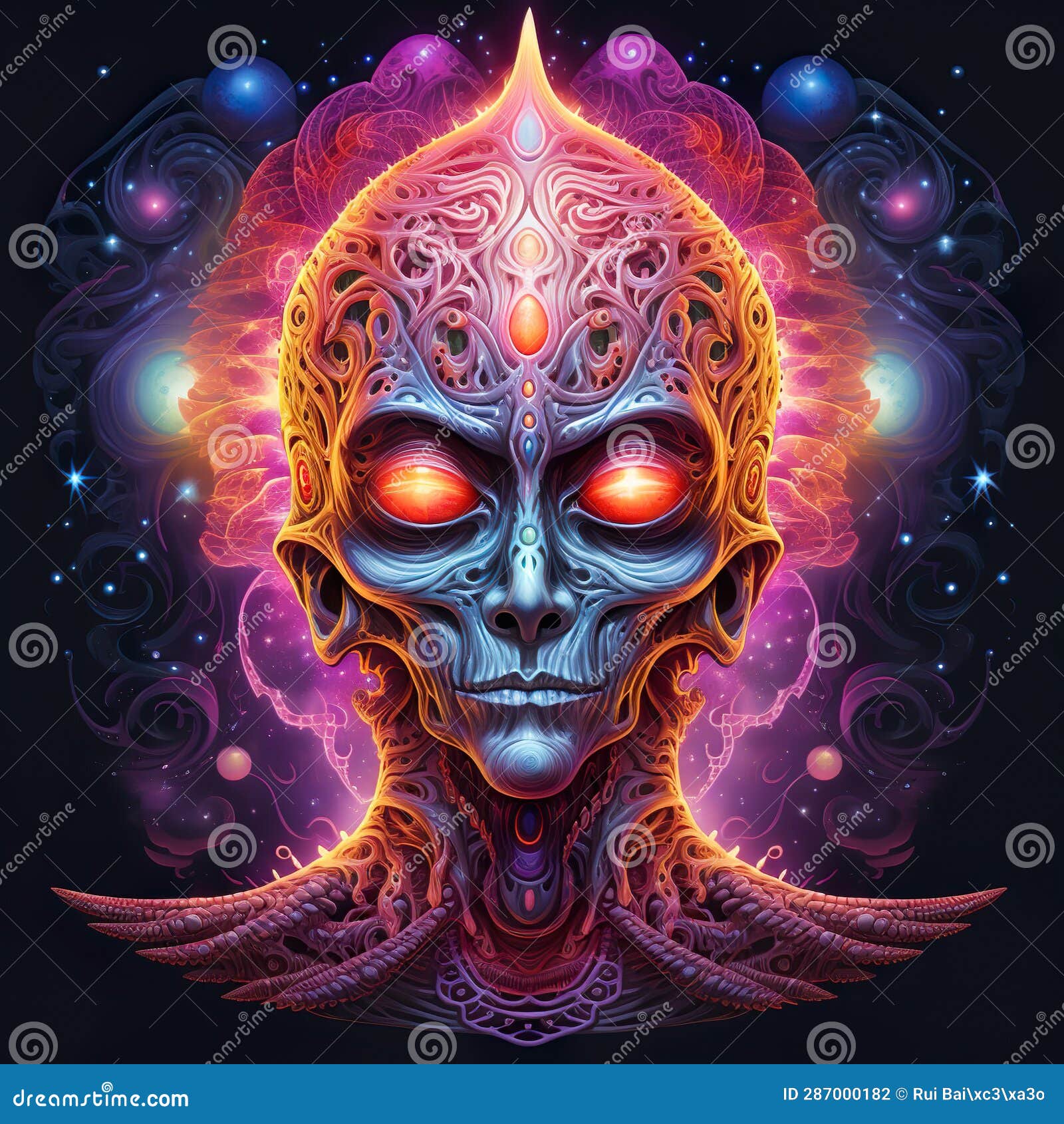 Representation in a Logo Format of a Psychedelic Alien Extraterrestrial ...