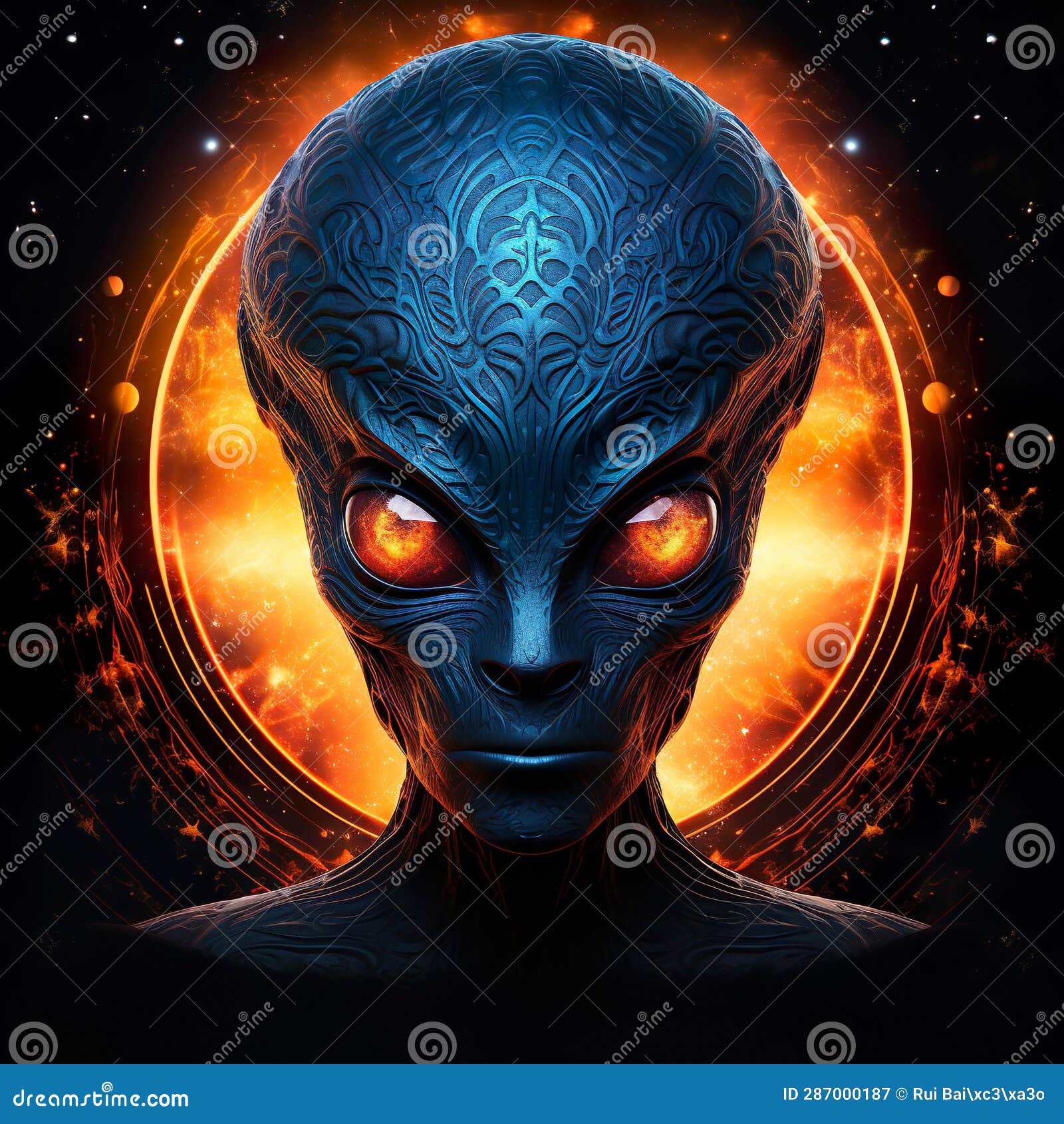 Representation in a Logo Format of a Psychedelic Alien Extraterrestrial ...