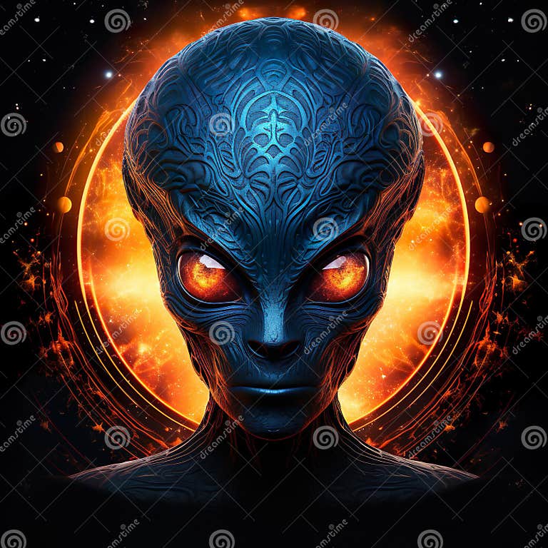 Representation in a Logo Format of a Psychedelic Alien Extraterrestrial ...