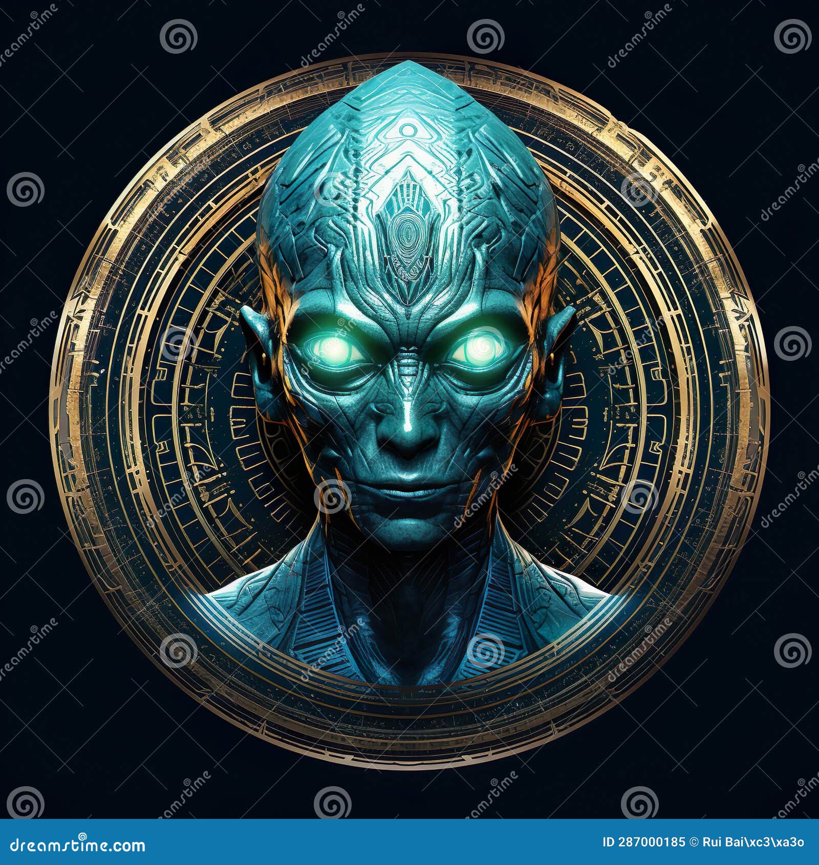 Representation in a Logo Format of a Psychedelic Alien Extraterrestrial ...