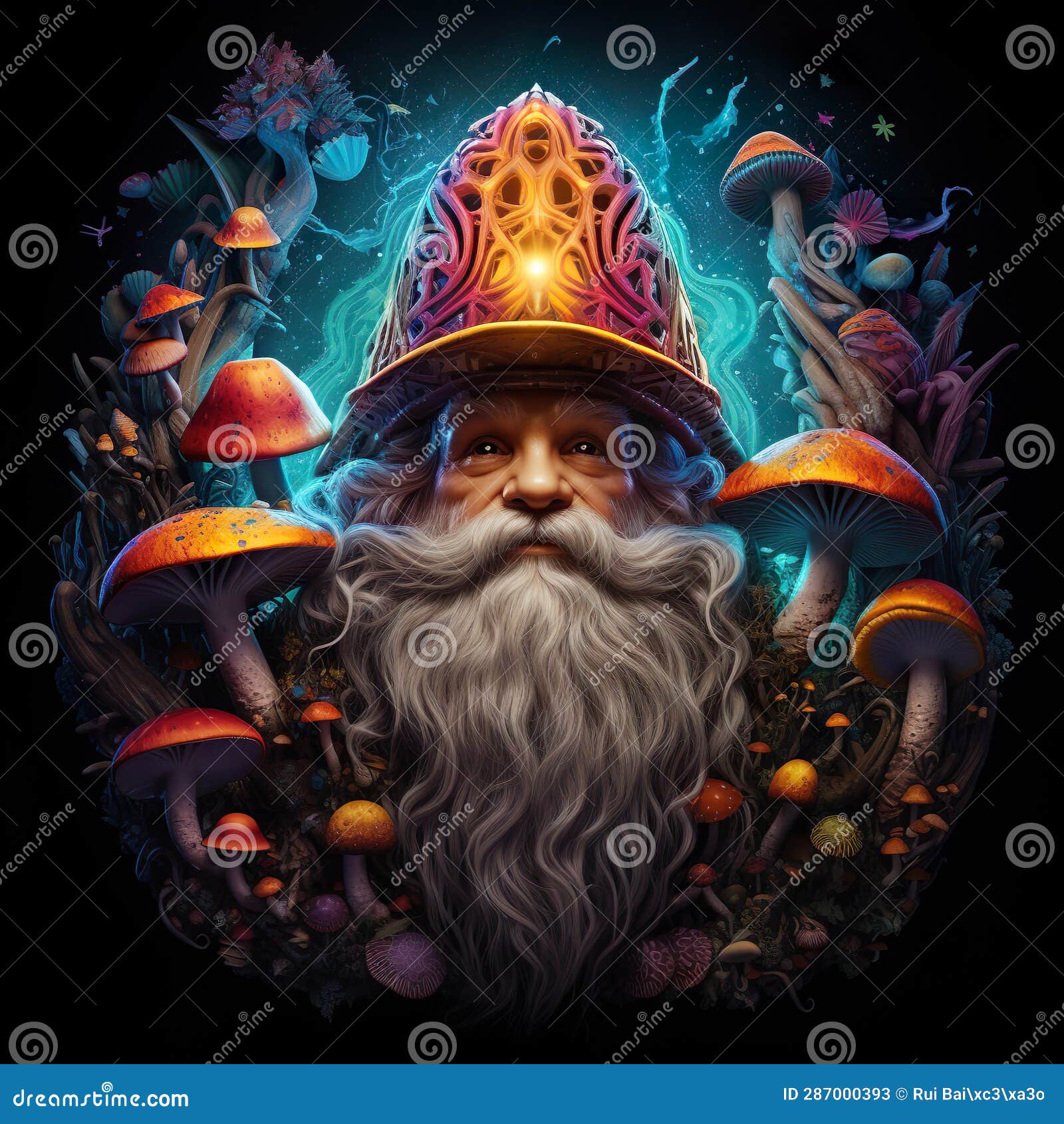 Representation in a Logo Format of a Psychedelic Landscape with Magic ...