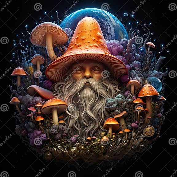 Representation in a Logo Format of a Psychedelic Landscape with Magic ...