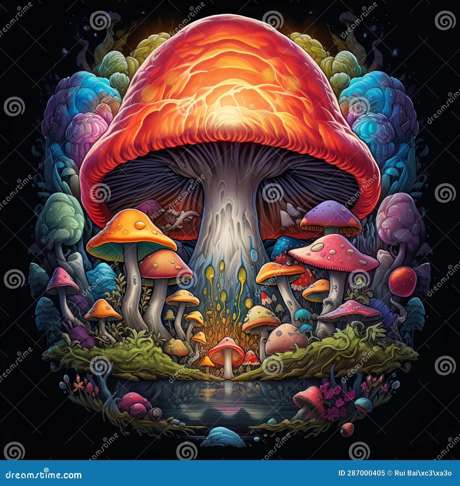 Representation in a Logo Format of a Psychedelic Landscape with Magic ...