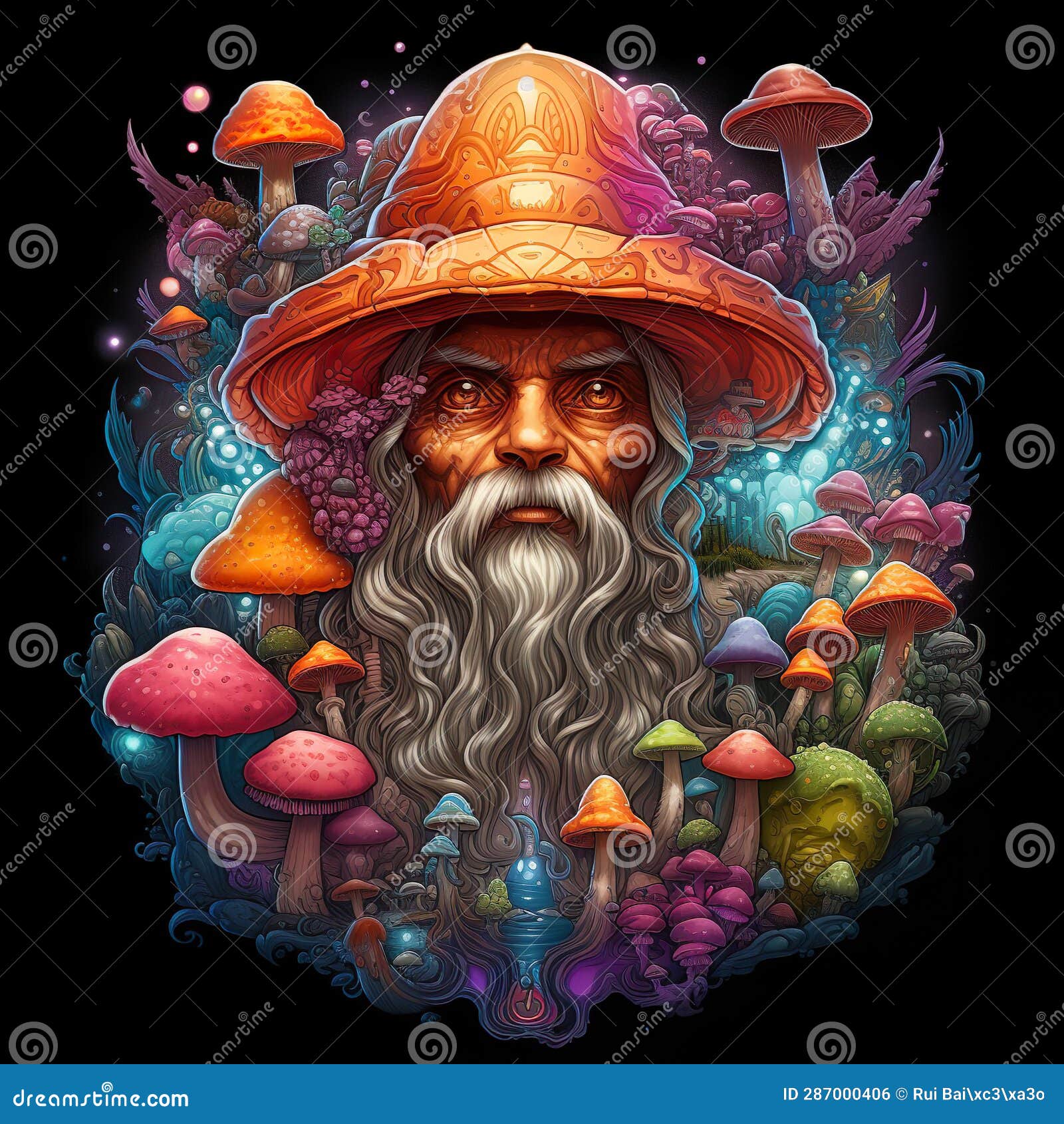 Representation in a Logo Format of a Psychedelic Landscape with Magic ...