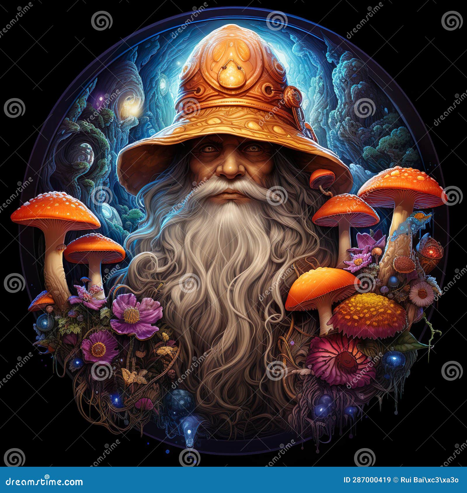 Representation in a Logo Format of a Psychedelic Landscape with Magic ...