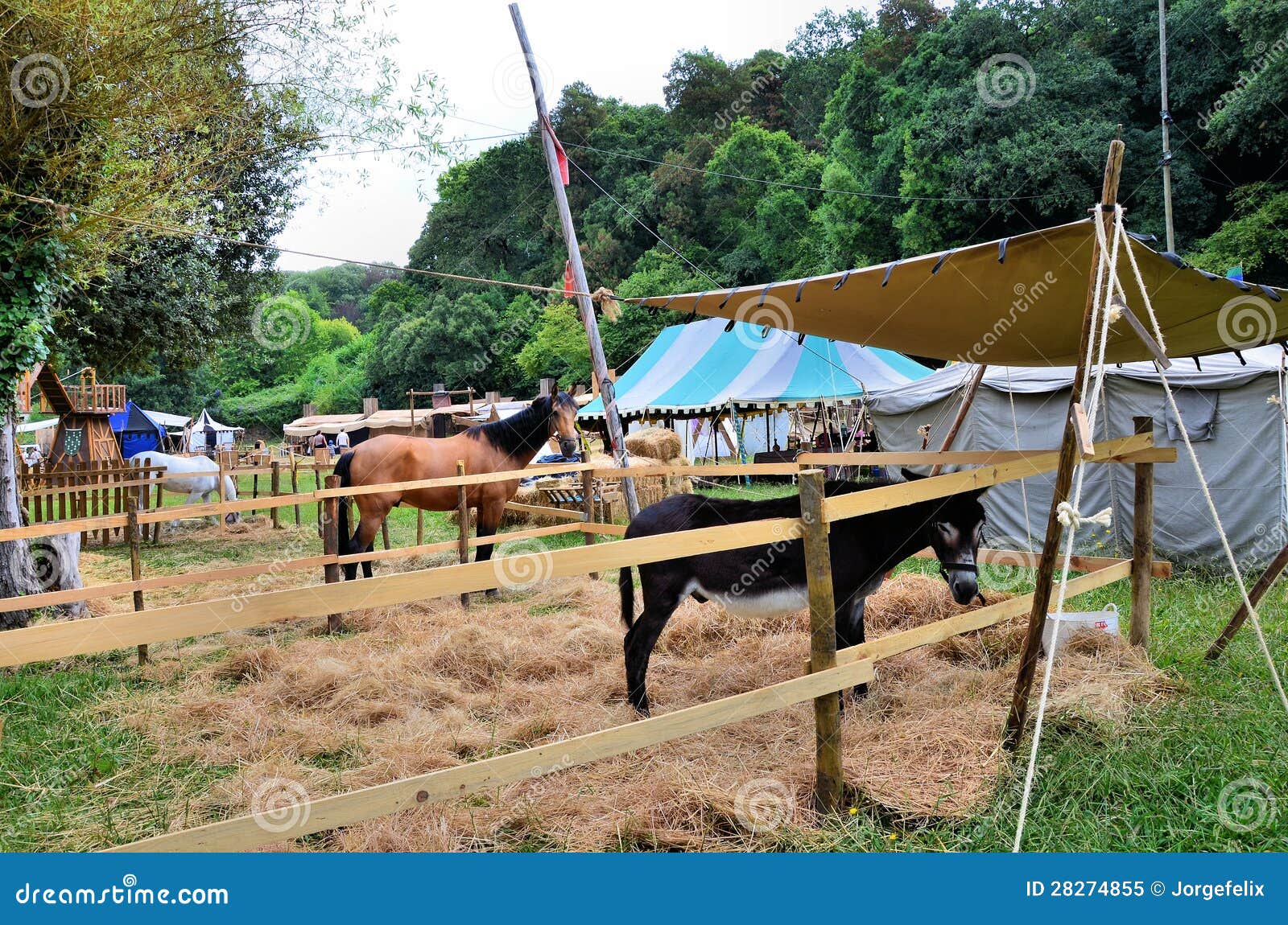 Representation of a Medieval Encampment Stock Image - Image of ...