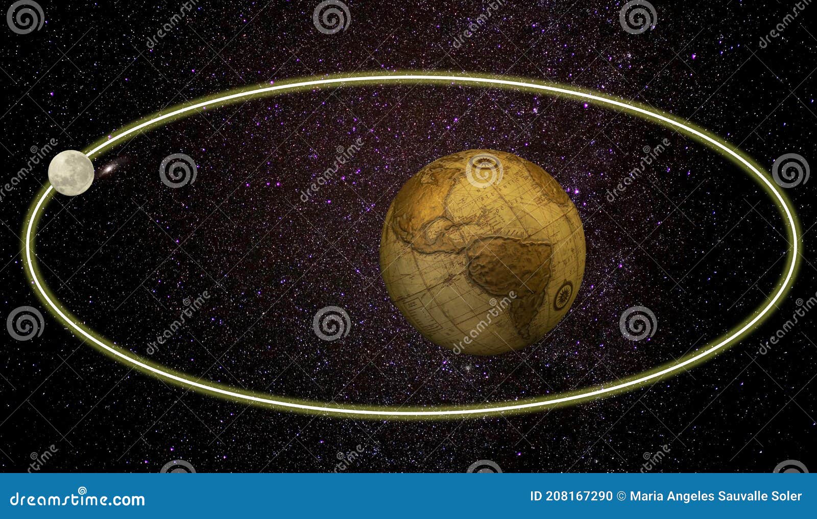 Moon rotation. stock illustration. Illustration of earth - 208167290