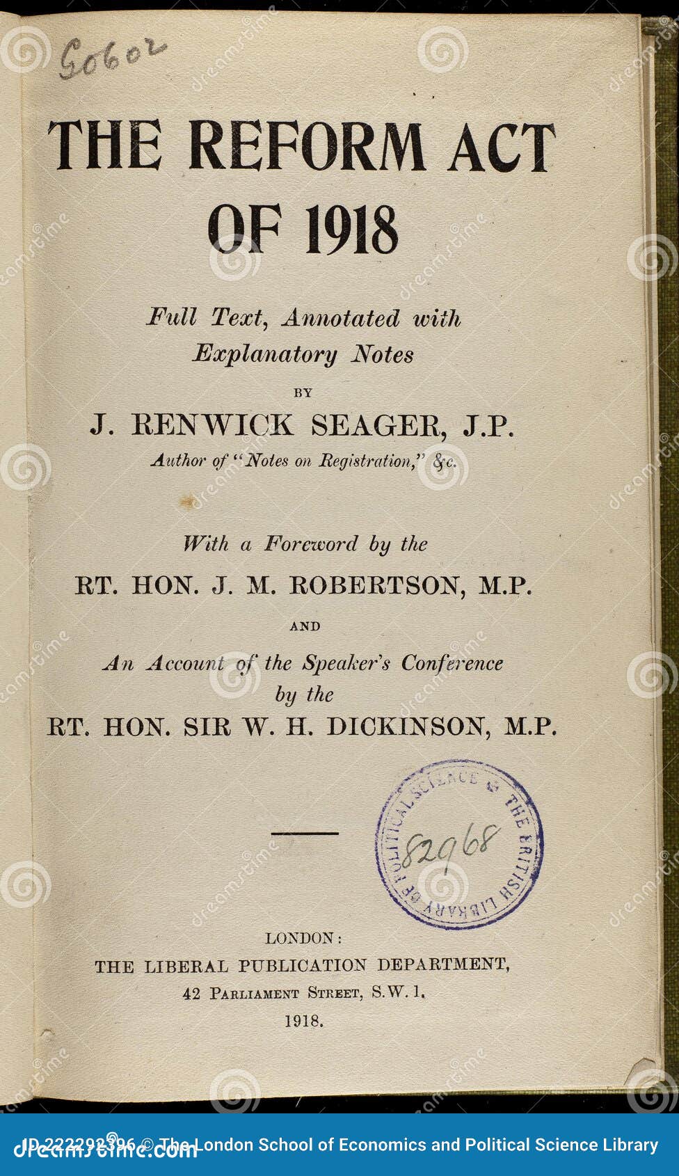 Representation Of The People Act 1918 Picture. Image: 222292396