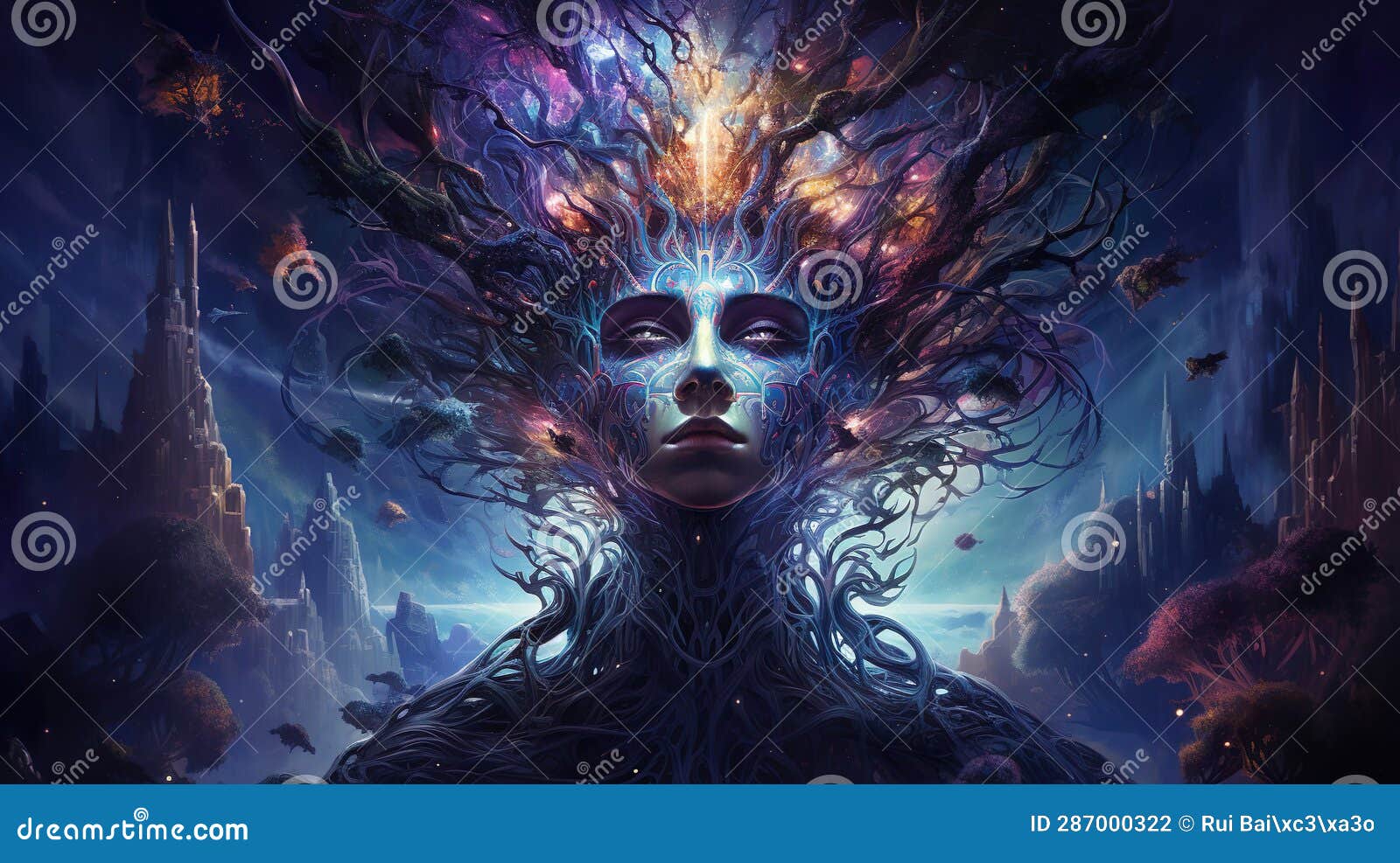 Representation of a Psychedelic Divine Cosmic Trippy Godly Entity Stock ...