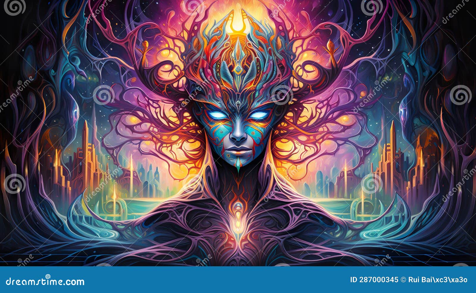 Representation of a Psychedelic Divine Cosmic Trippy Godly Entity Stock ...