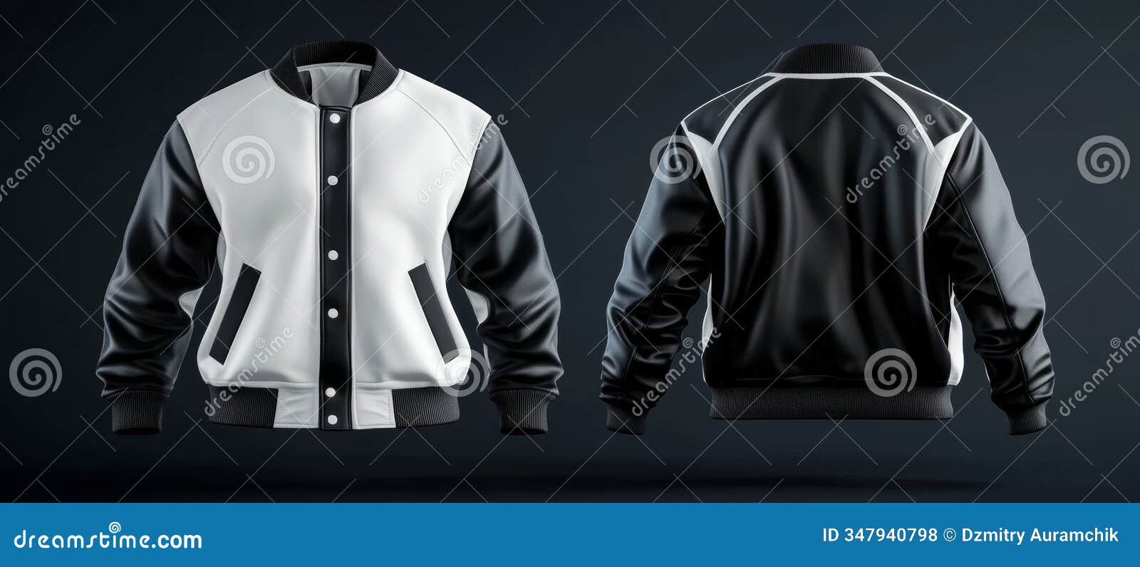 A Representation and Rendering of a Varsity Jacket Featuring the Front ...
