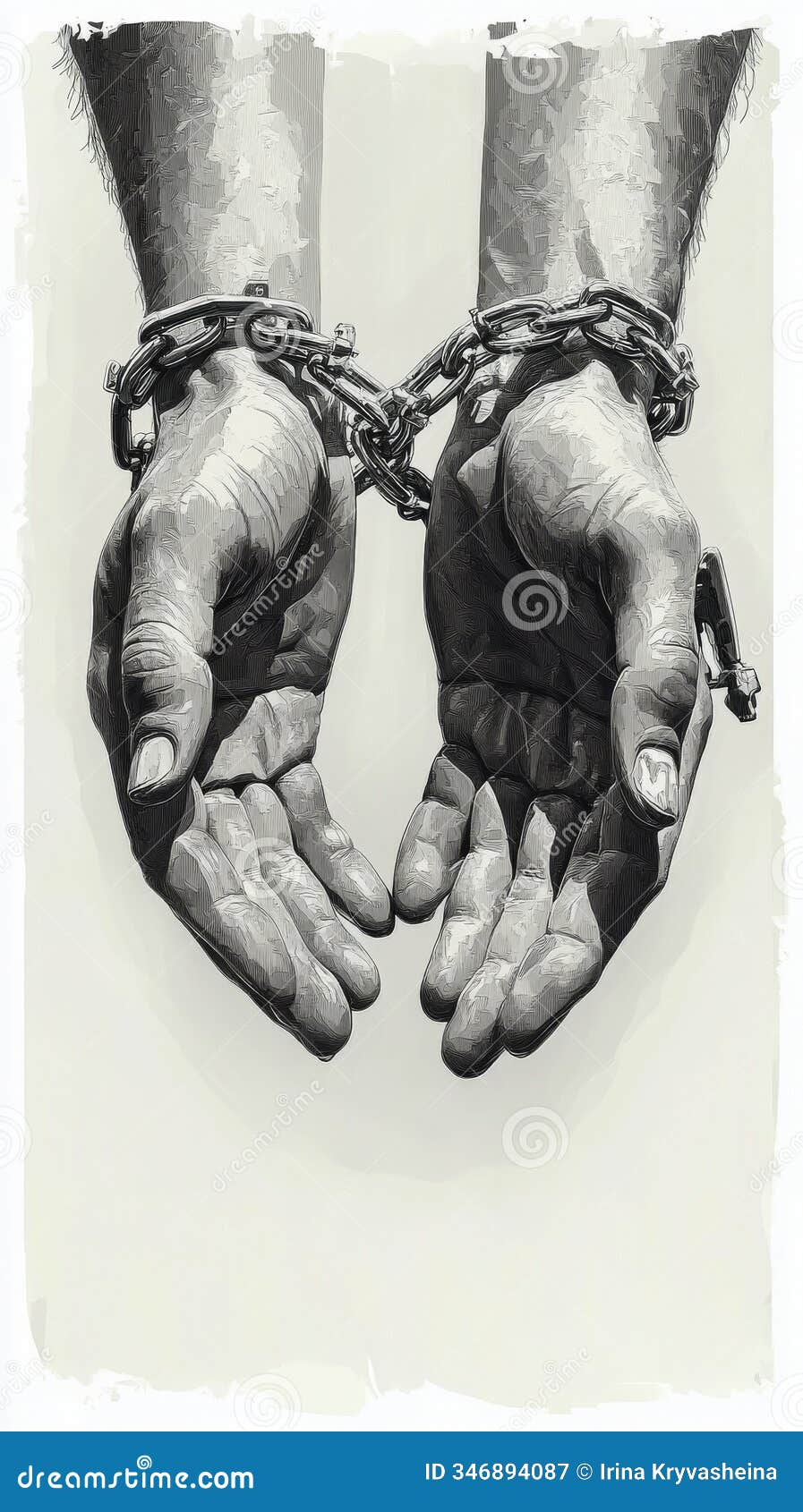 Representation of Shackled Hands Symbolizing Oppression and Struggle ...