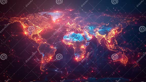 A Representation of the World Map, Illuminated by Lights and ... A Representation of the World Map, Illuminated by Lights and ...