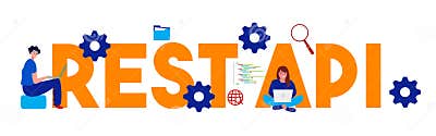 Representational State Transfer REST API - Application Program Interface Words. Large Text ...