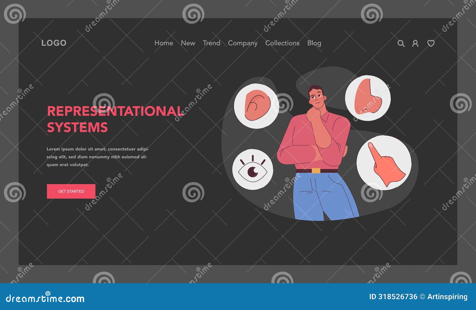 Kinesthetic Learning Blue Gradient Concept Icon Cartoon Vector ...