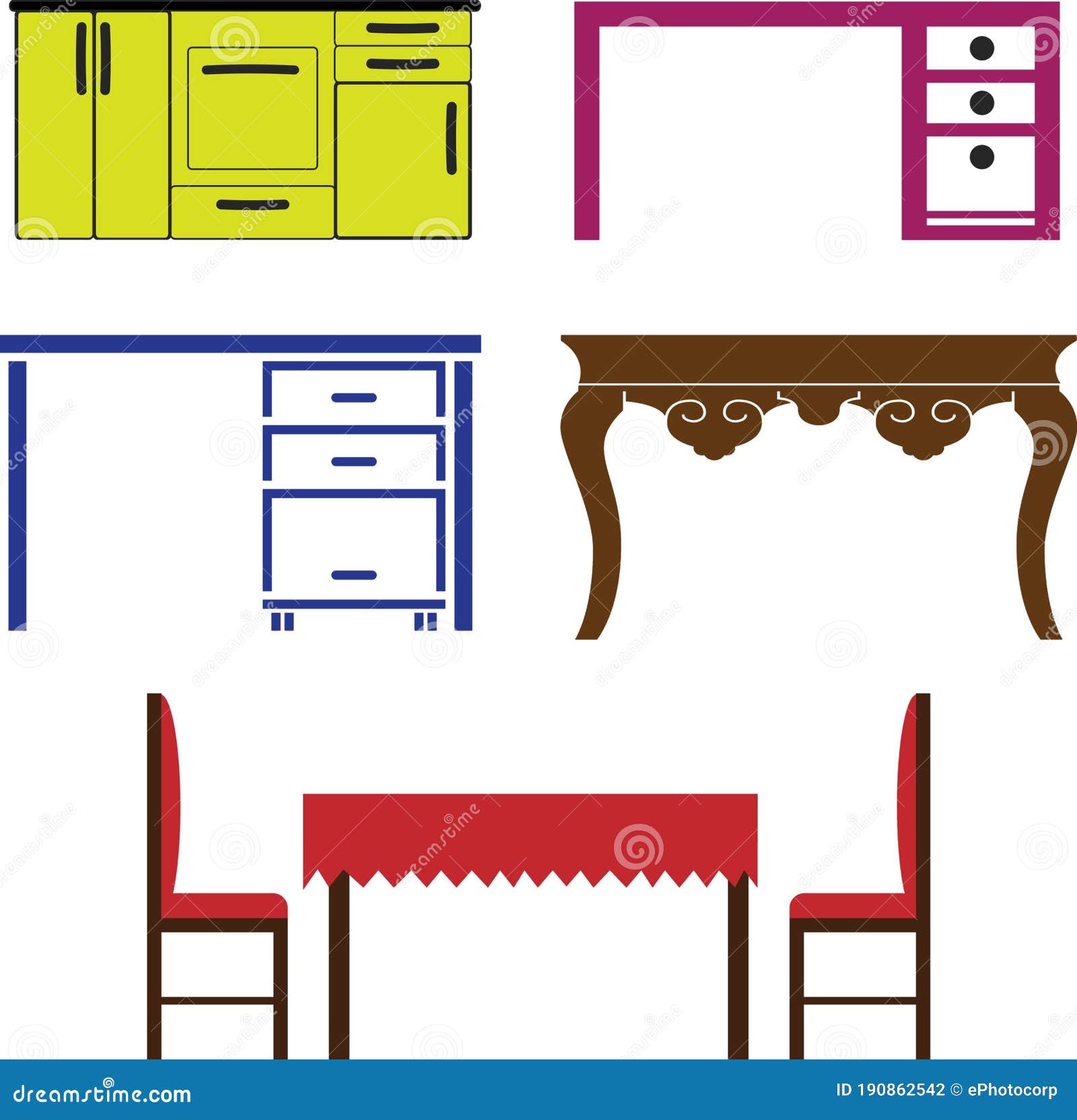 Representational Table Design Layout for Interior Stock Vector ...