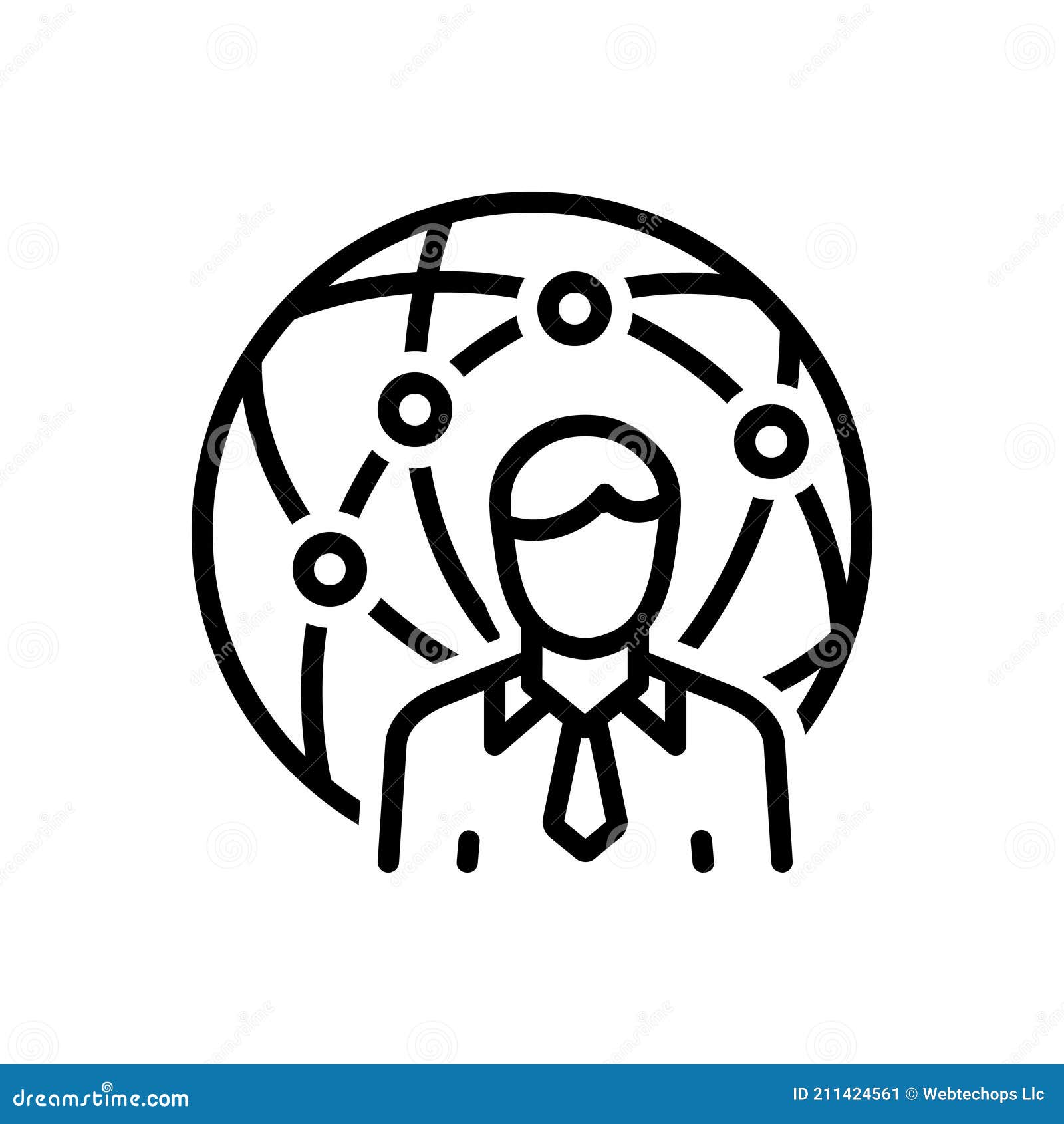 Black Line Icon for Representative, Delegate and Attorney Stock Vector ...