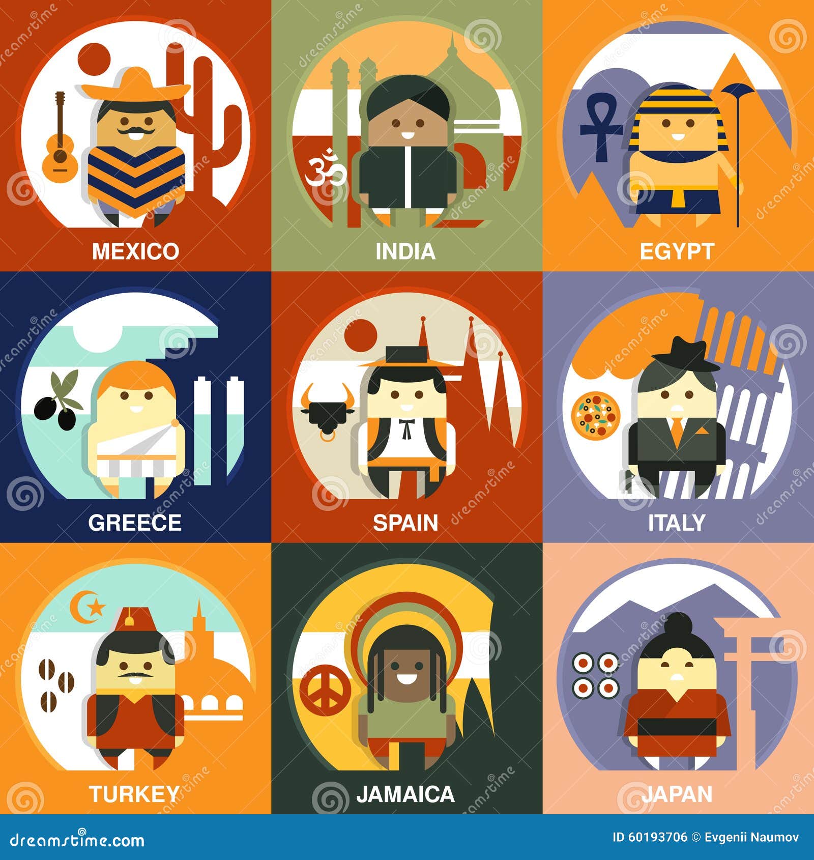 Representatives of Different Nationalities Flat Stock Vector ...