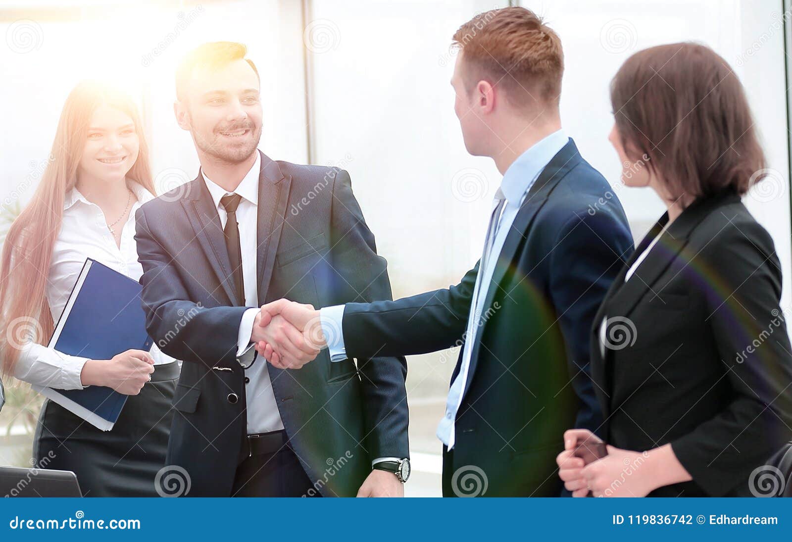 Representatives of the Two Business Teams Greet Each Other Stock Photo ...