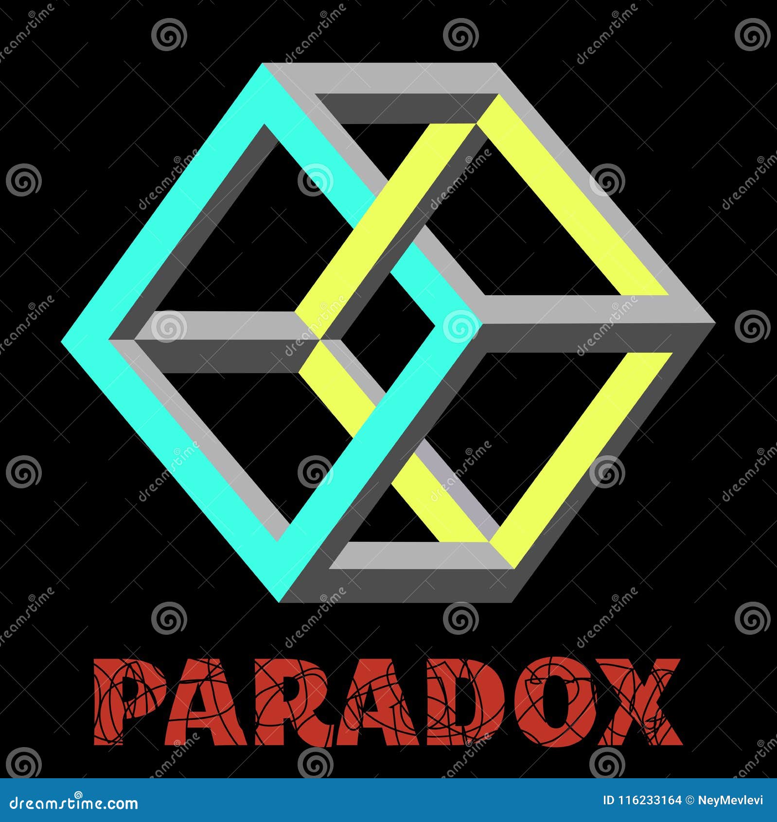 Represente O Cubo Do Paradoxo Ilustração do Vetor - Ilustração de ...
