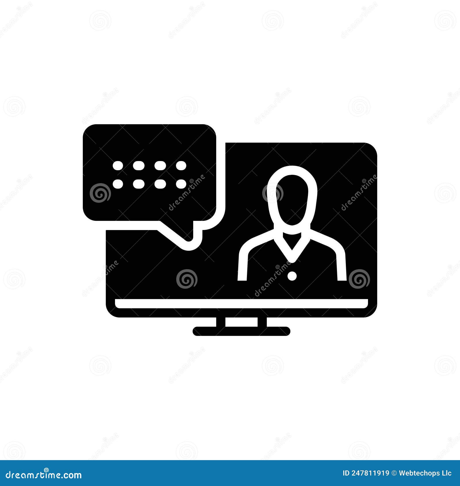 Black Solid Icon for Represented, Conversation and Describe Stock ...