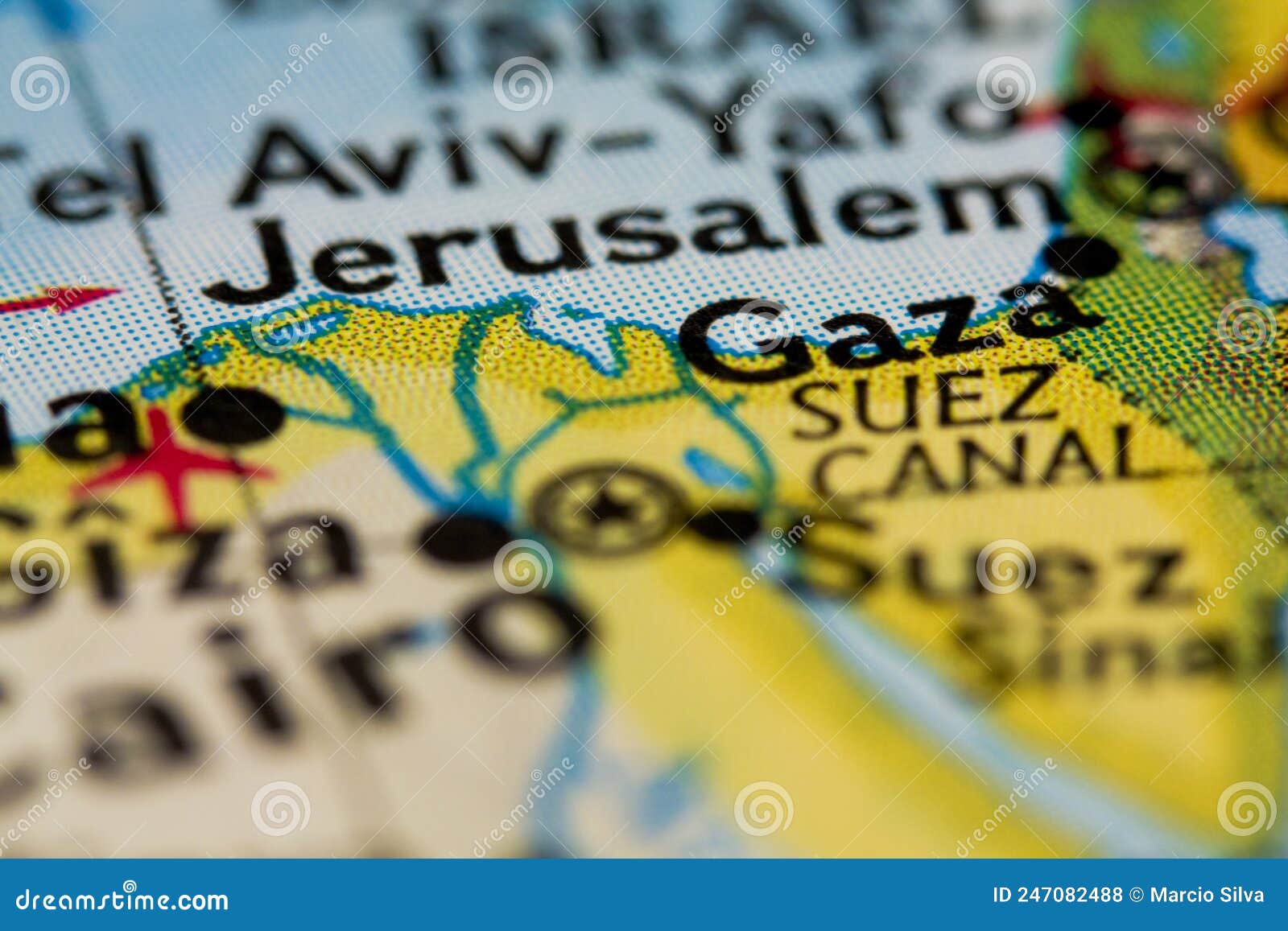Gaza on the Map stock photo. Image of represented, planet - 247082488