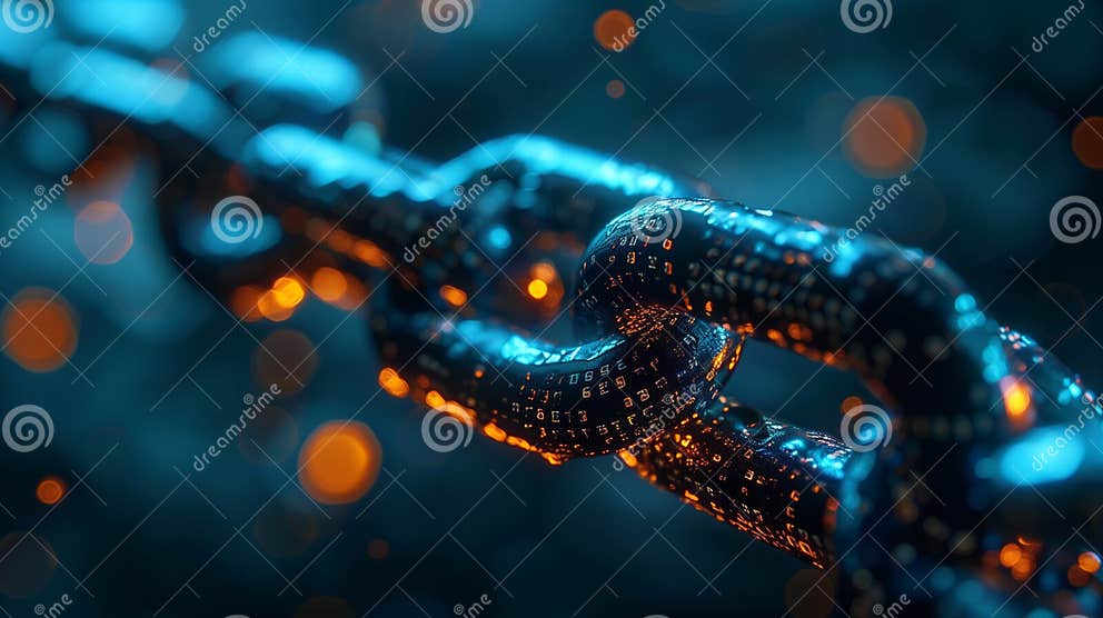 Represented by Neon Lights, Abstract Digital Chains Serve As Visual ...