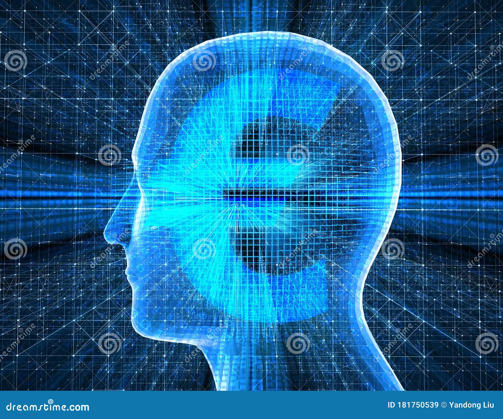 Future Artificial Intelligence Technology and Human Head, Wisdom and ...