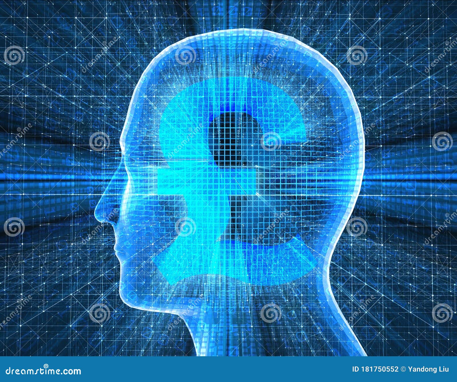 Future Artificial Intelligence Technology and Human Head, Wisdom and ...