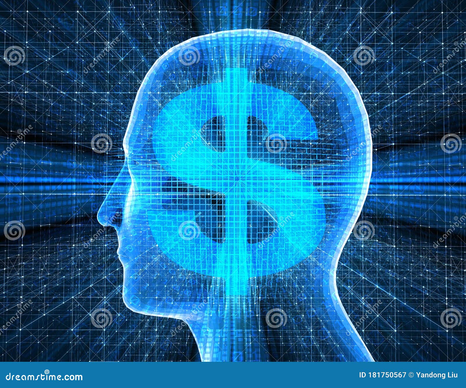 Future Artificial Intelligence Technology and Human Head, Wisdom and ...