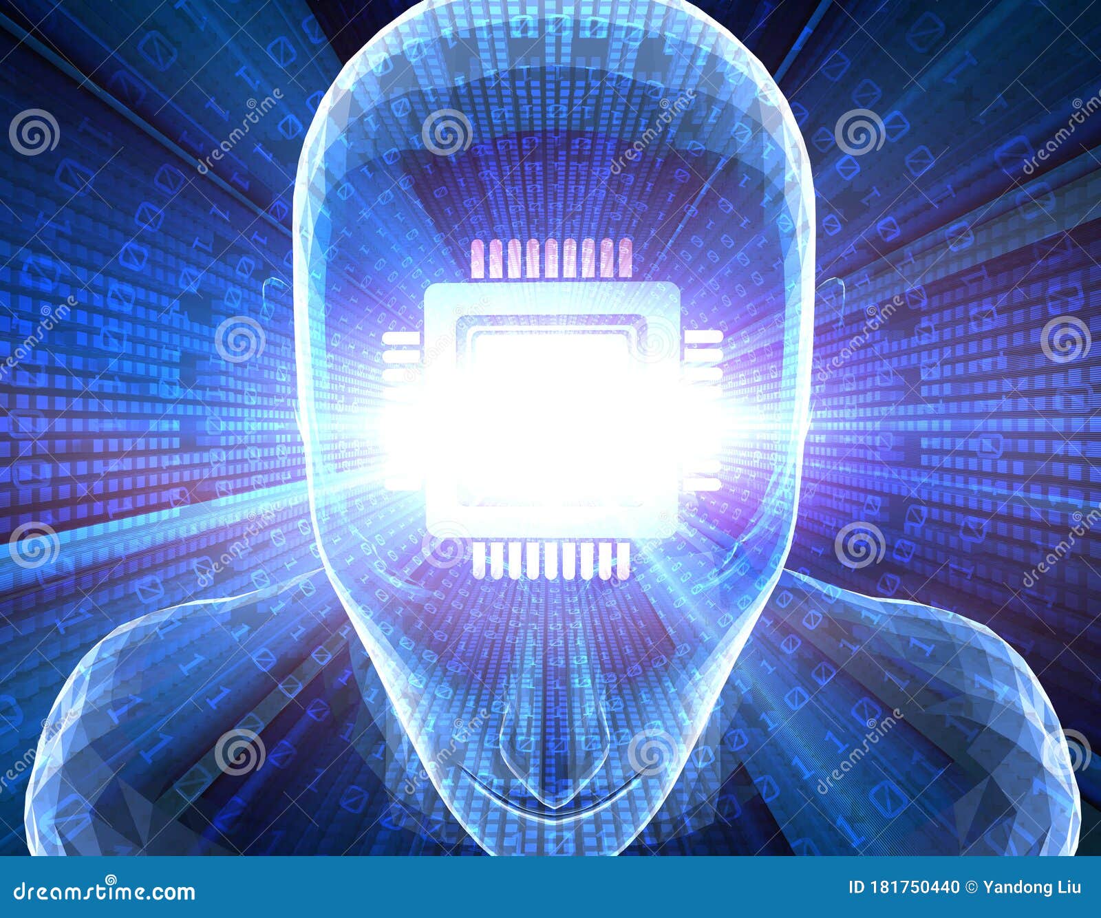 Future Artificial Intelligence Technology and Human Head, Wisdom and ...
