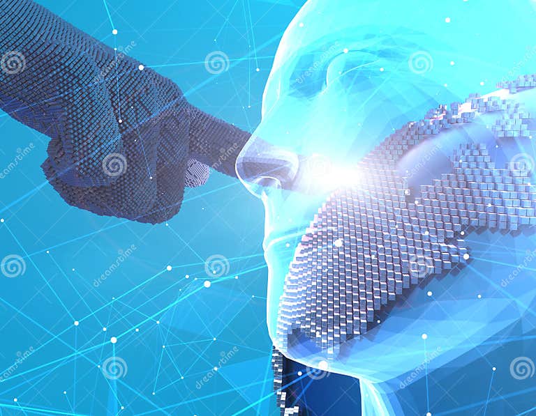 Future Artificial Intelligence Technology and Human Head, Wisdom and ...