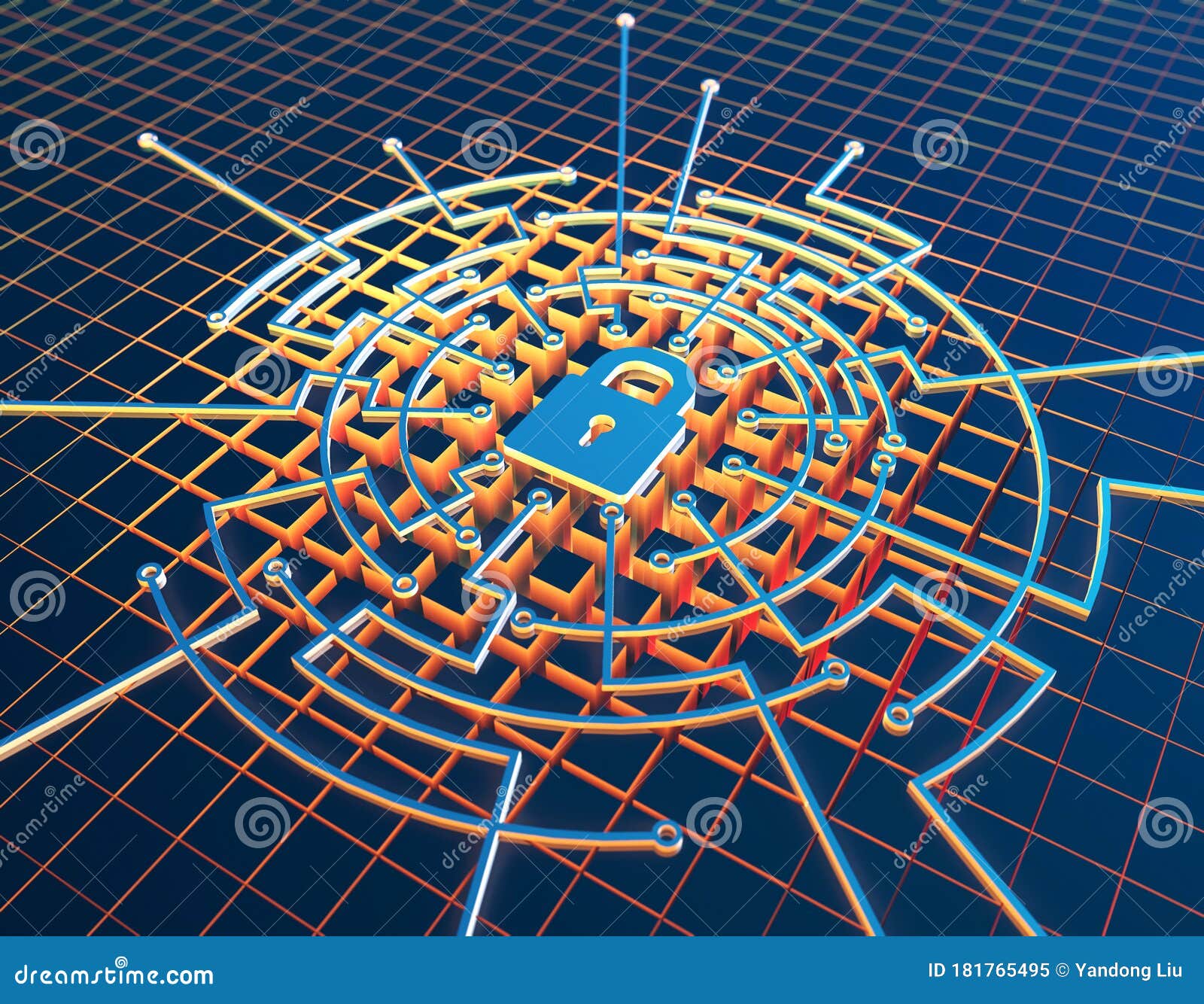 Locks On Circuit Pattern. Concept Of Data Security And Cybersecurity ...